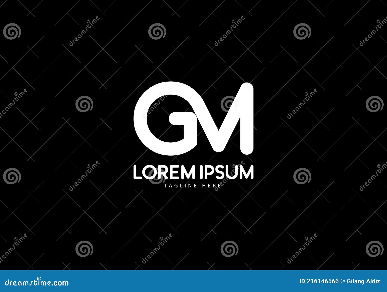 Initial Letter GM Company in Bold Stock Vector - Illustration of label ...
