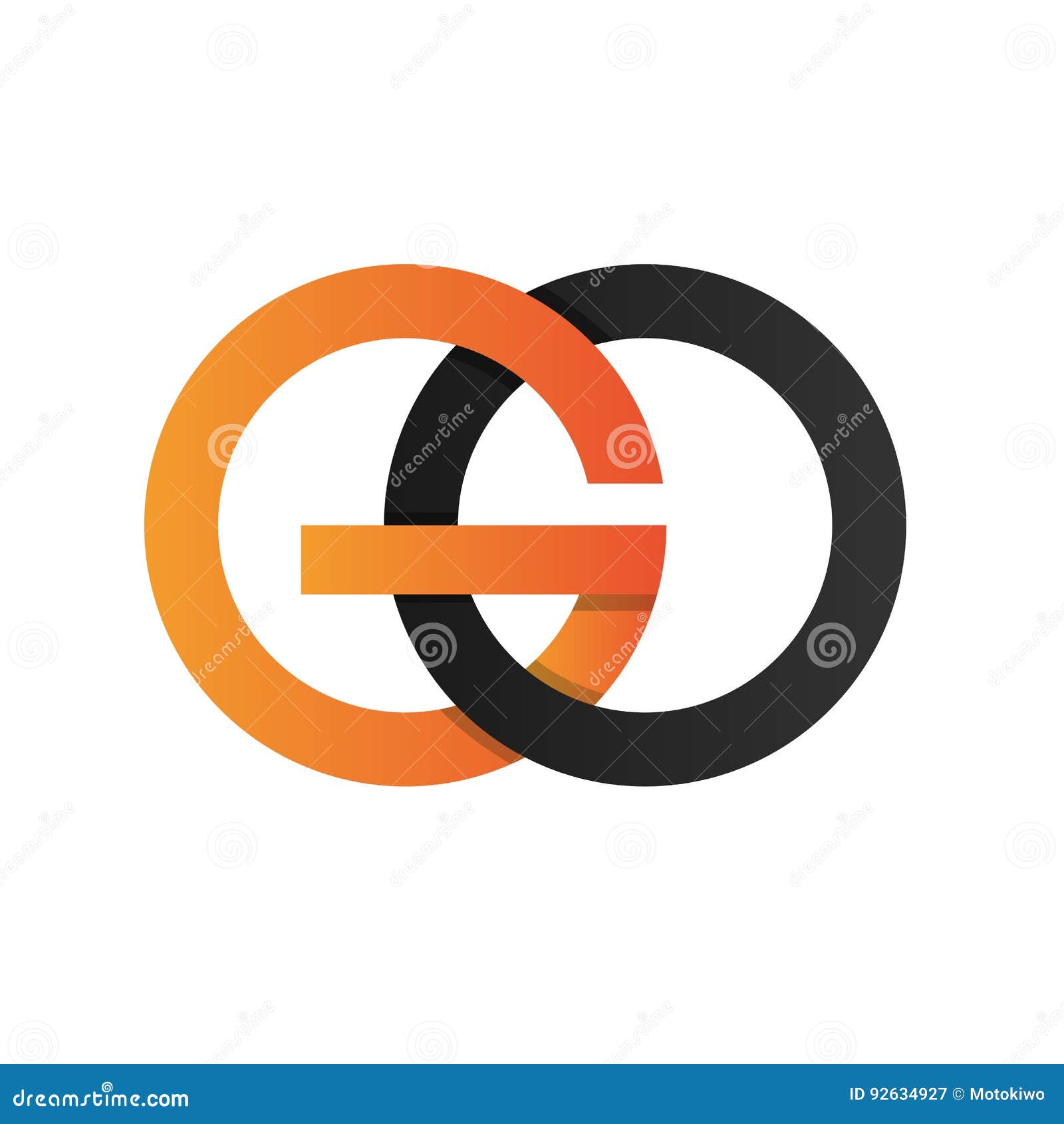 Initial Letter GO Rounded Ico Logo with Clean Color Connected Stock ...