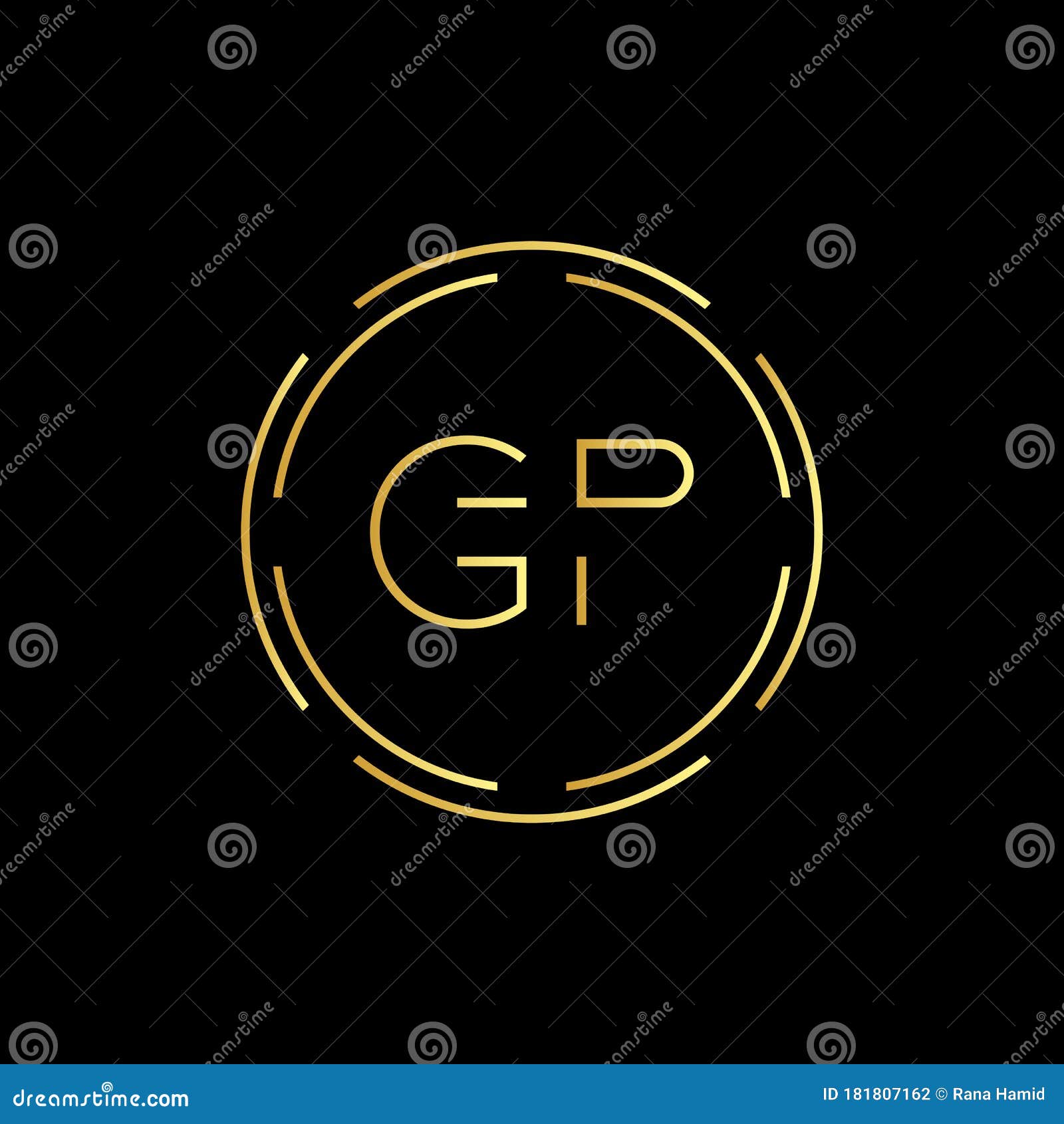 Initial Letter GP Creative Logo Design Vector Template. Digital Luxury ...