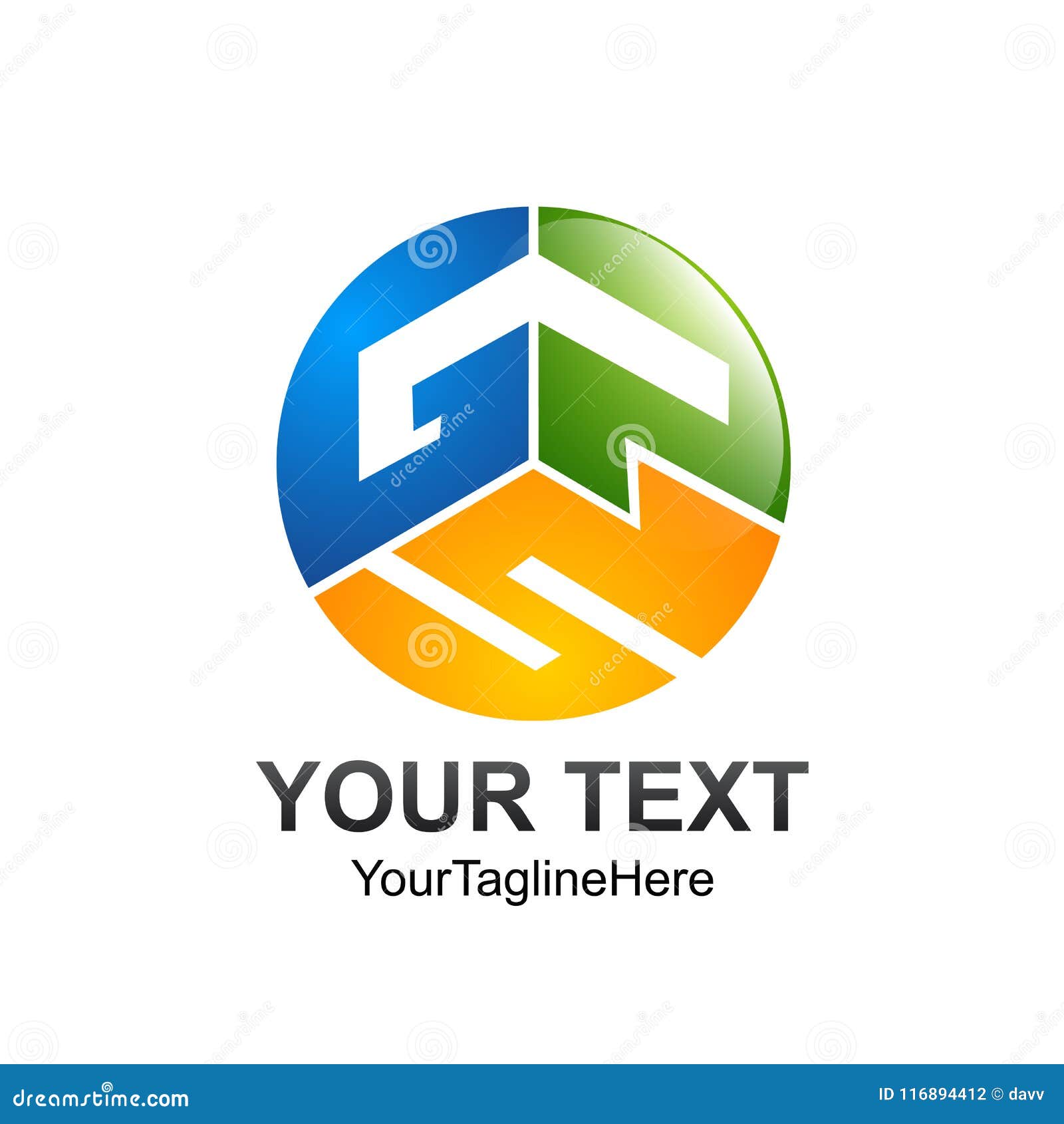 Initial Letter GPS Logo Template Circle Sphere Design for Business and ...