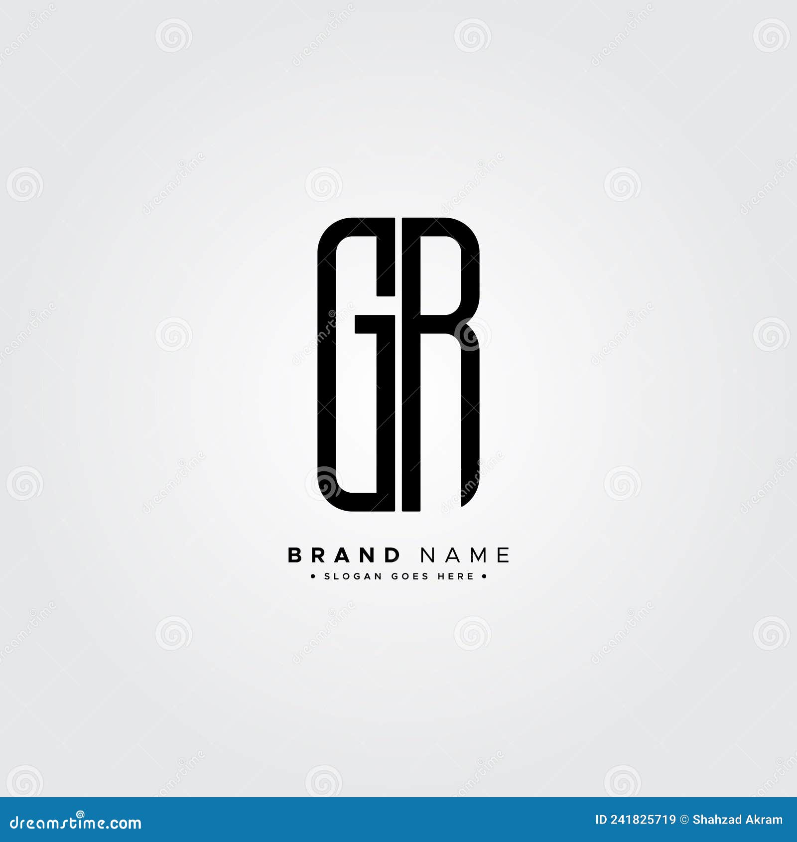 Initial Letter GR Logo - Minimal Business Logo Stock Vector ...