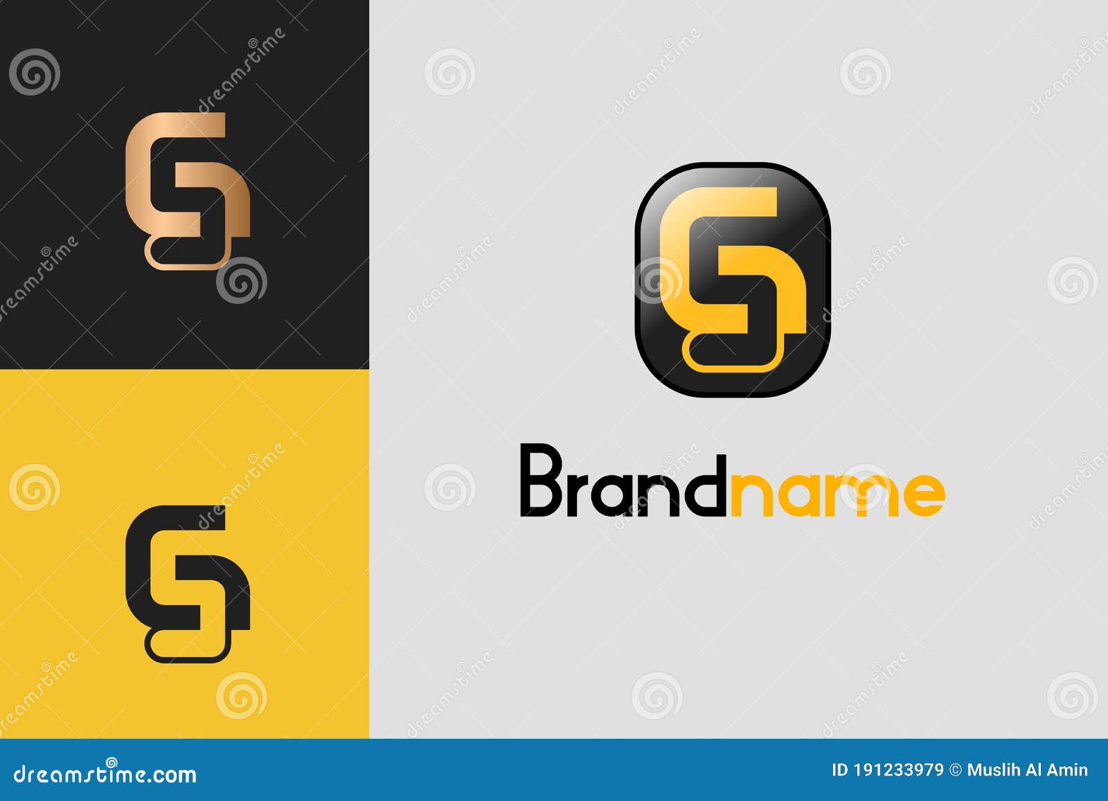 Letter GS Graphic Logo Template Stock Vector - Illustration of gold ...