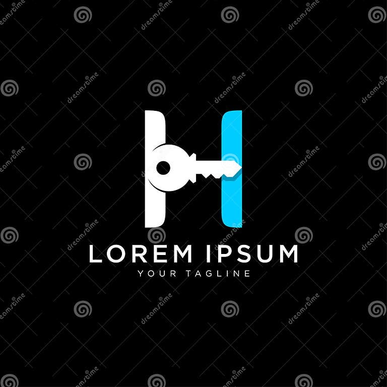 Initial Letter H Key Logo Concept, Key with Letter H, Vector Logo ...