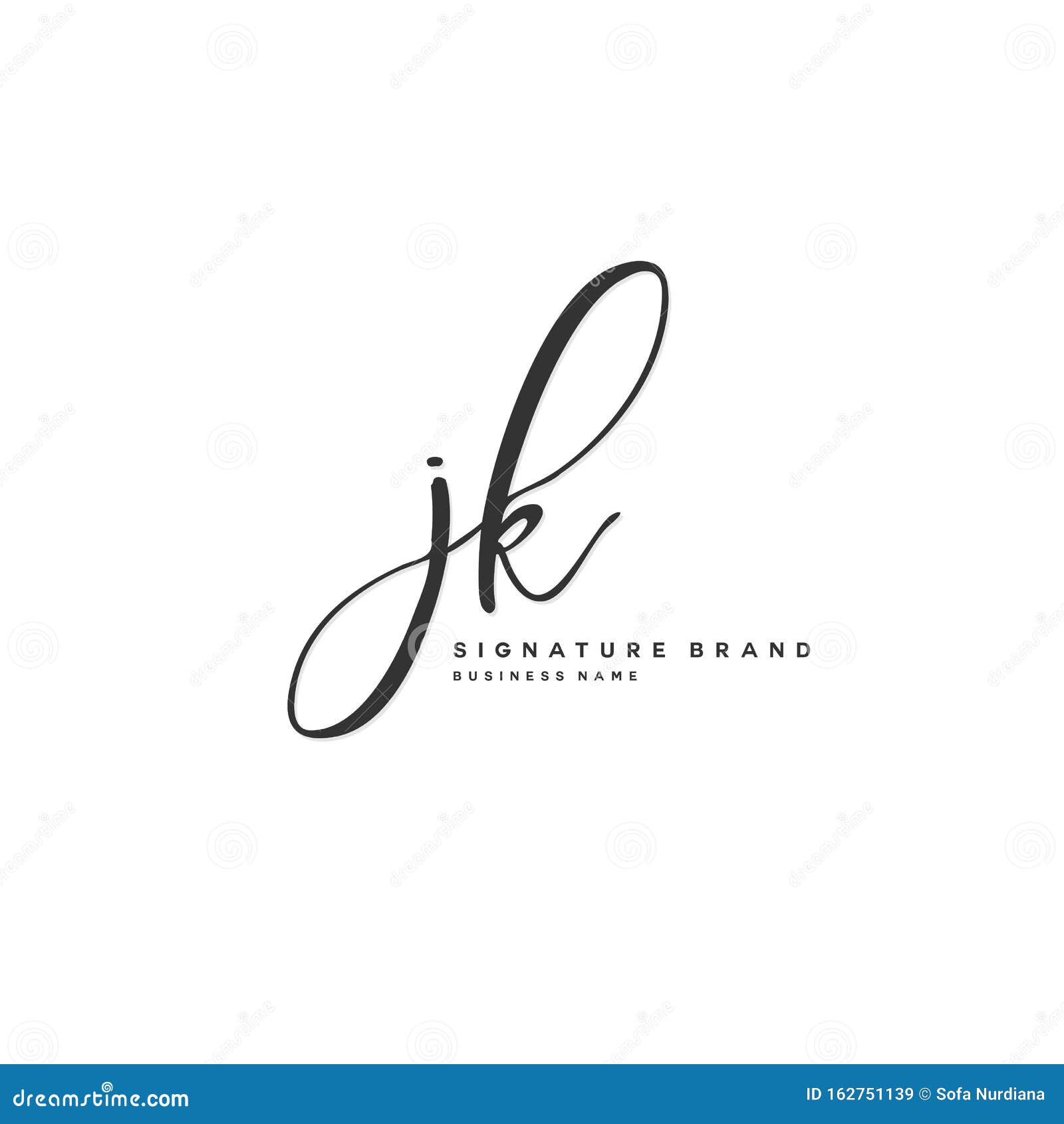 J K JK Initial Letter Handwriting and Signature Logo Concept Design ...