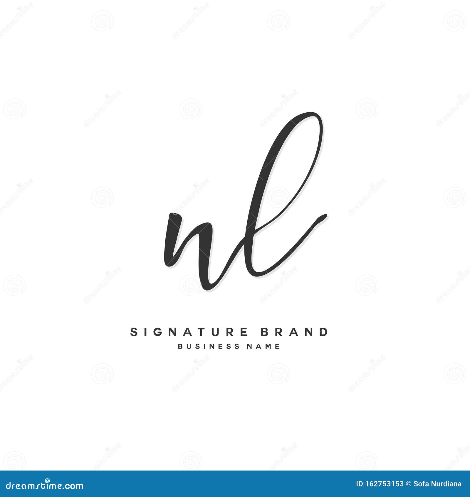 N L NL Initial Letter Handwriting and Signature Logo Concept Design ...