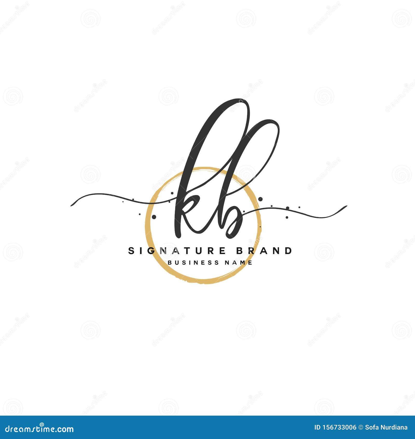 KB Initial Letter Handwriting and Signature Logo. a Concept Handwriting ...
