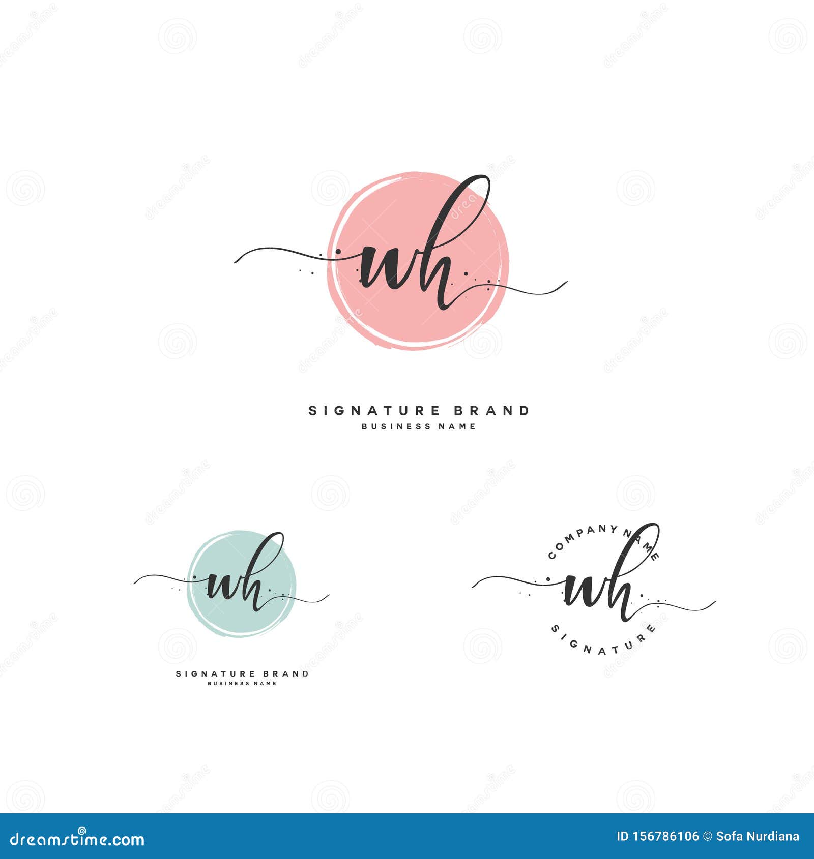 WH Initial Letter Handwriting and Signature Logo. a Concept Handwriting ...