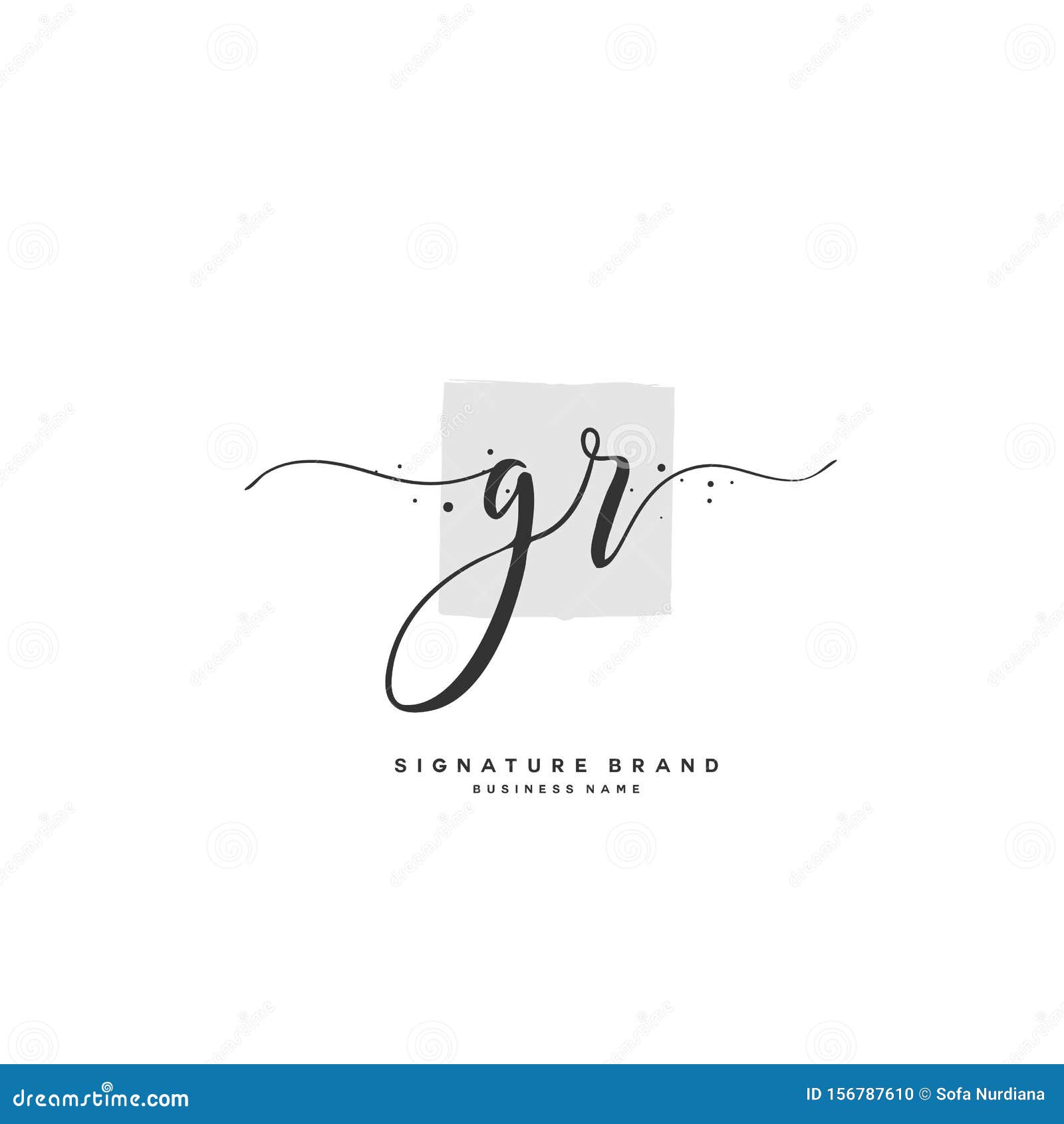 GR Initial Letter Handwriting and Signature Logo. a Concept Handwriting ...