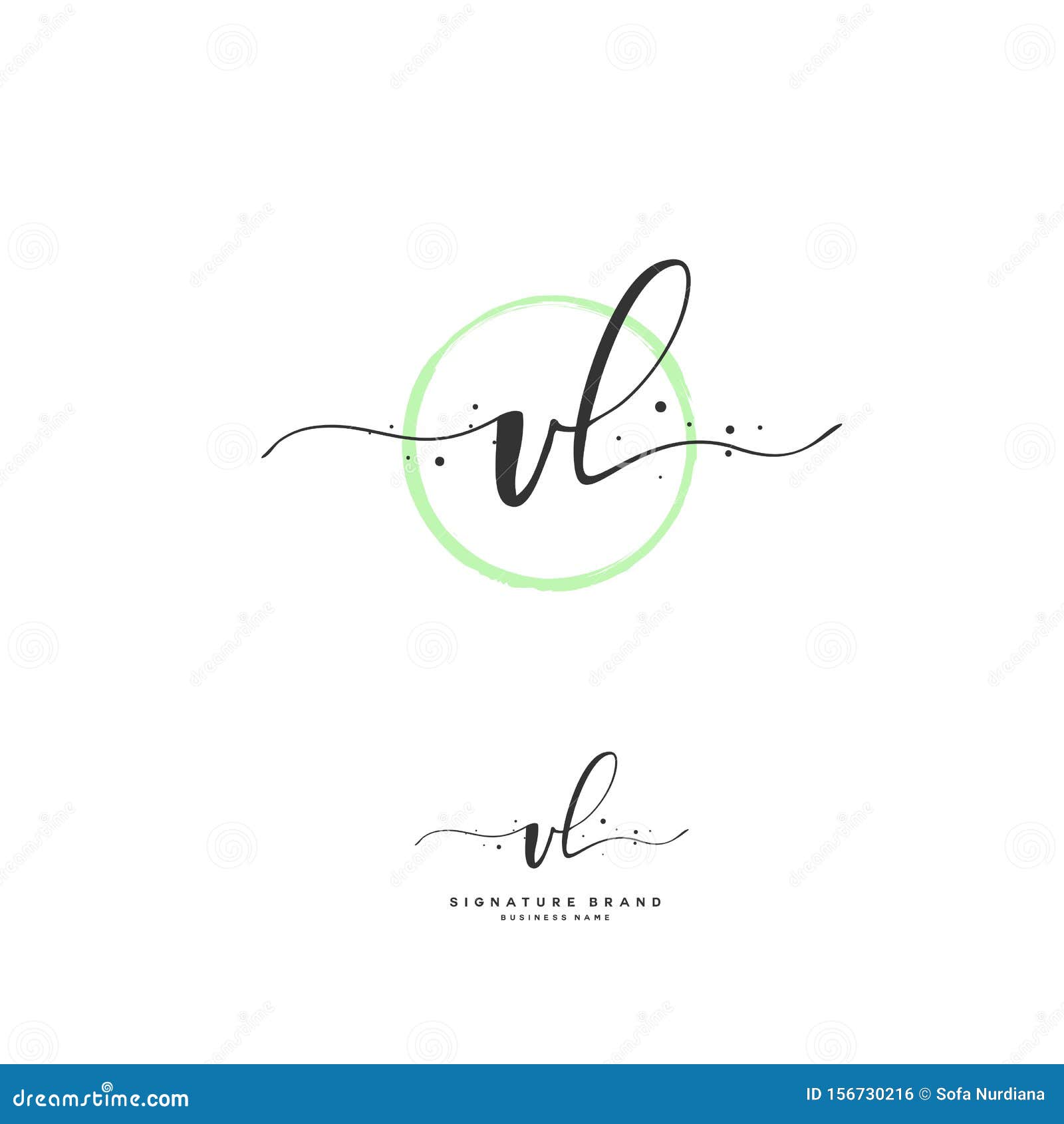 VL Initial Letter Handwriting and Signature Logo. a Concept Handwriting ...