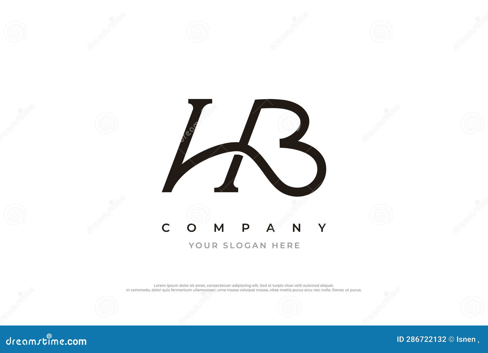 Initial Letter HB Monogram Logo Design Vector Illustration ...