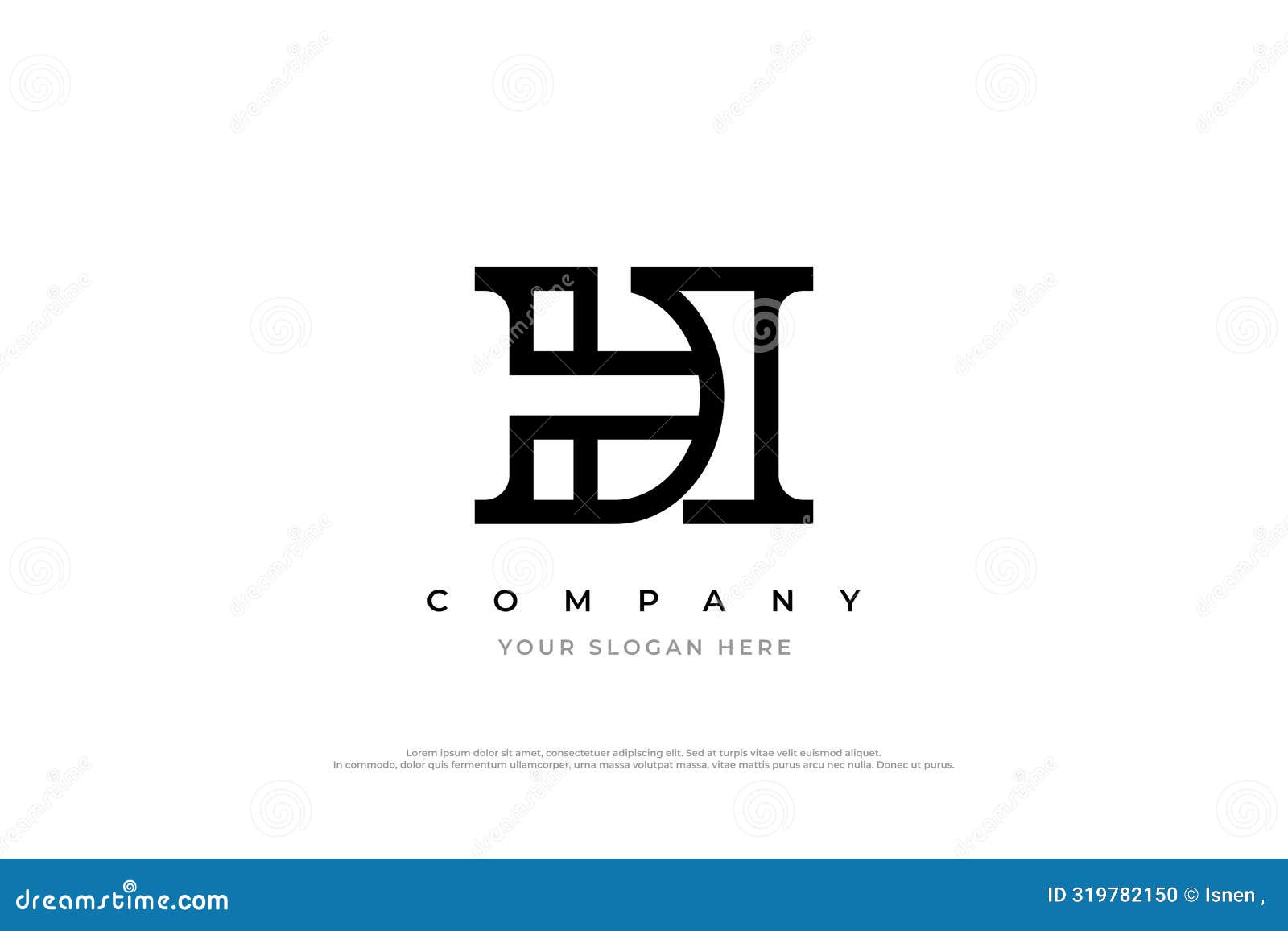 Initial Letter HD or DH Logo Design Stock Illustration - Illustration ...