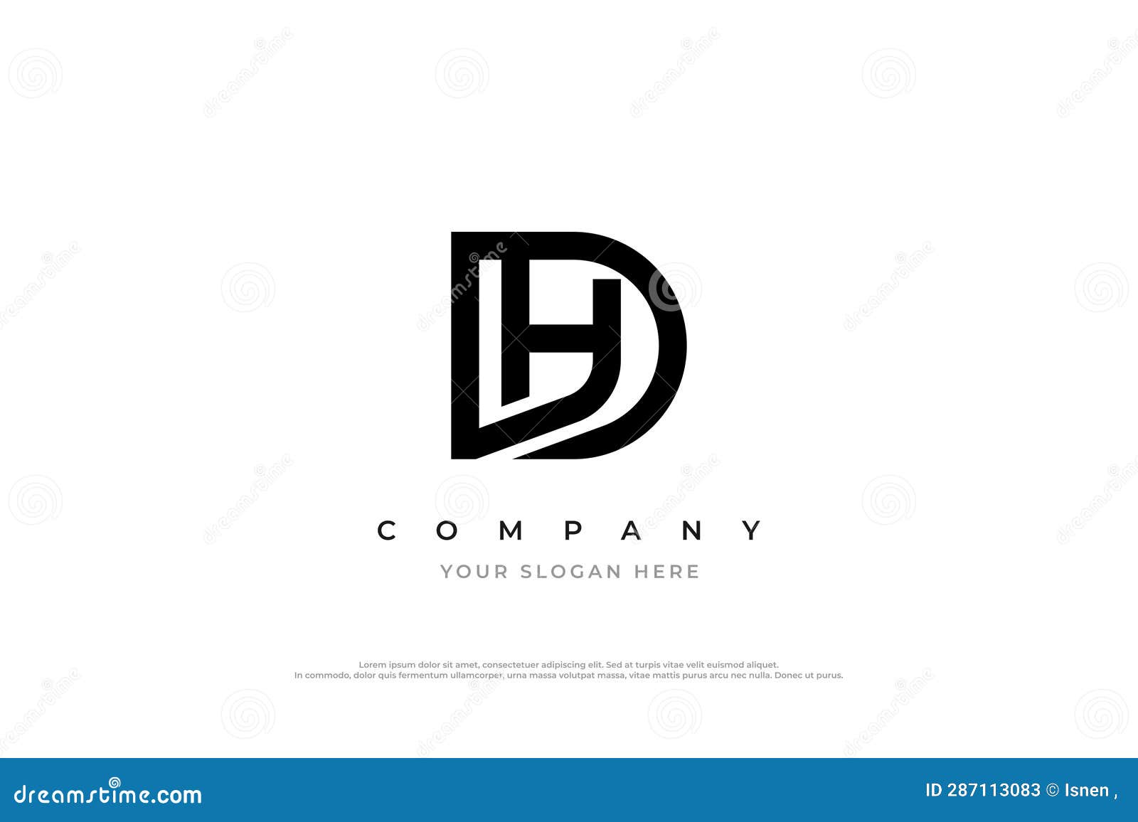 Initial Letter HD Monogram Logo Design Stock Vector - Illustration of ...