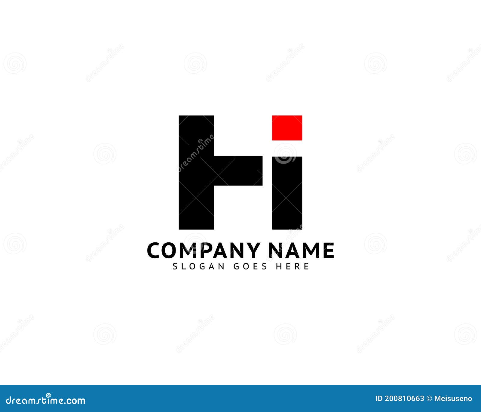 Initial Letter HI Logo Template Design Stock Vector - Illustration of ...