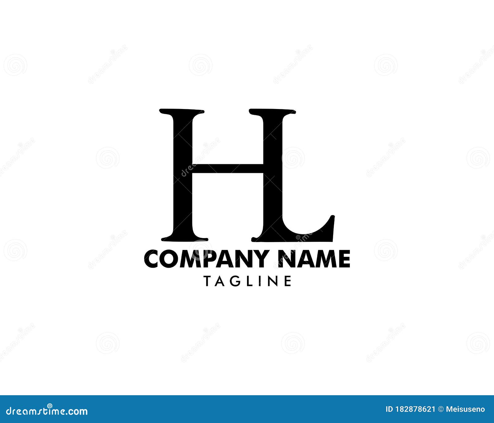 Initial Letter HL Design Logo Stock Vector - Illustration of black ...