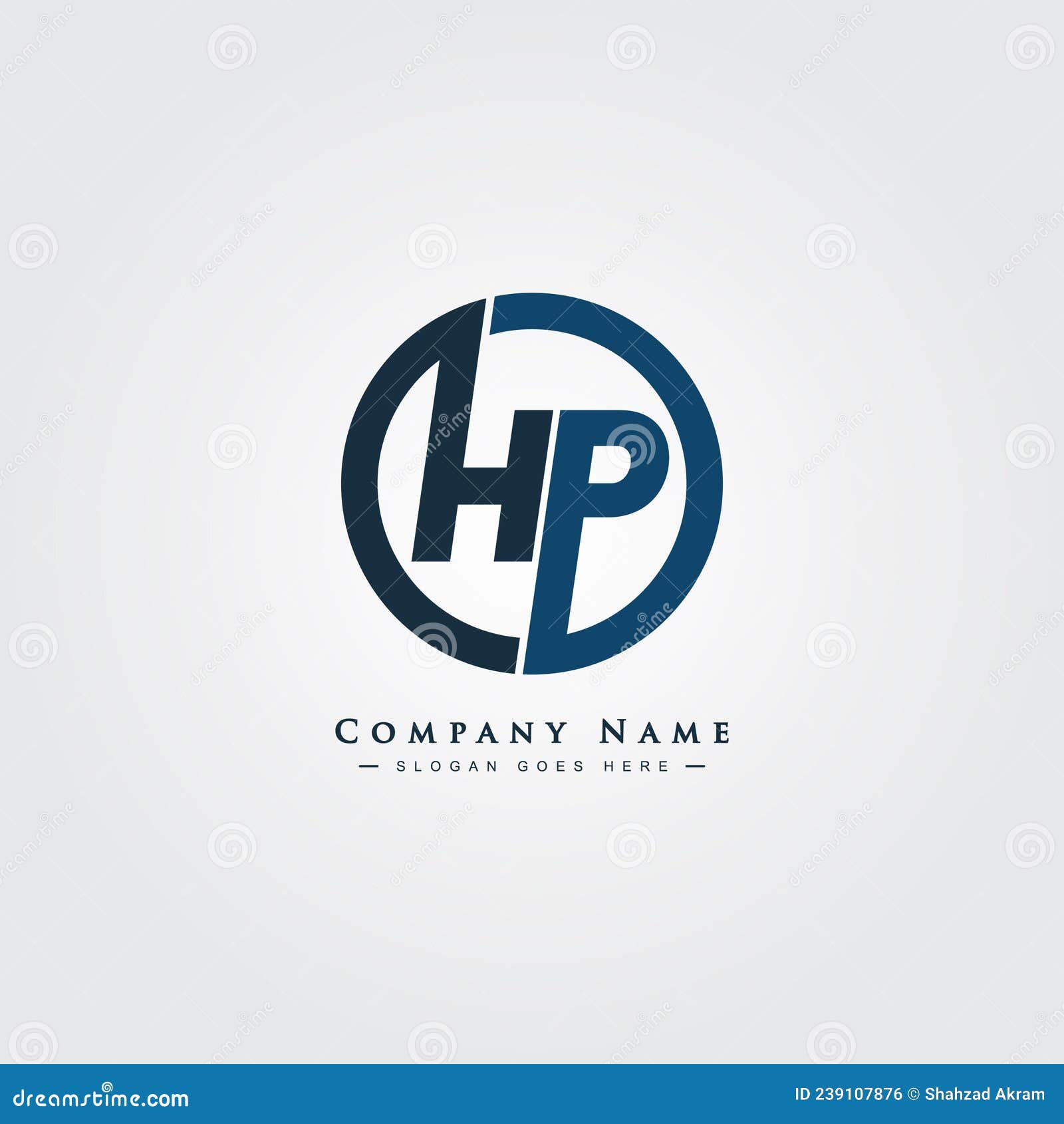 Initial Letter HP Logo - Simple Business Logo Stock Vector ...