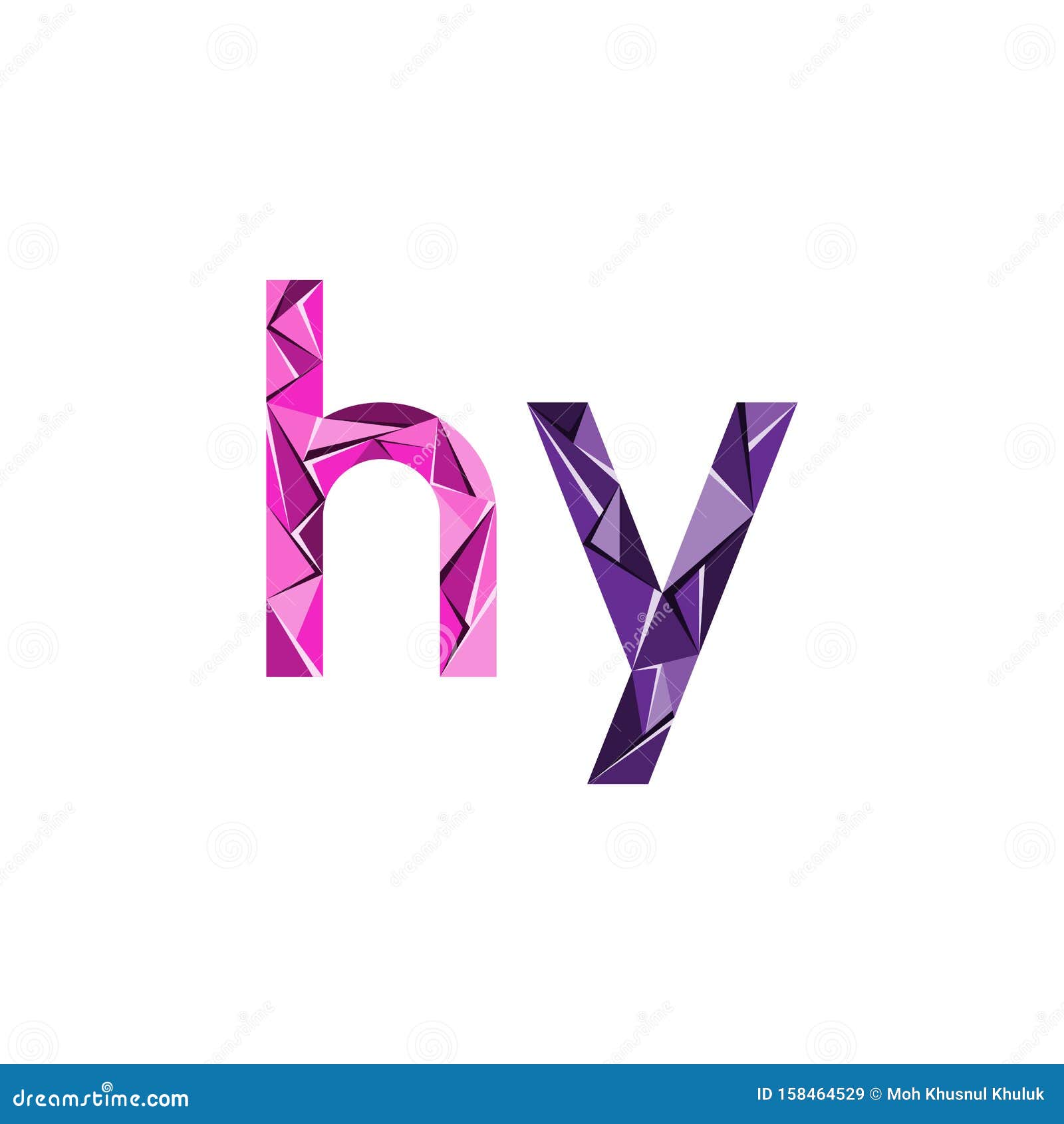 Initial Letter Hy Abstract Triangle Logo Vector Stock Vector ...