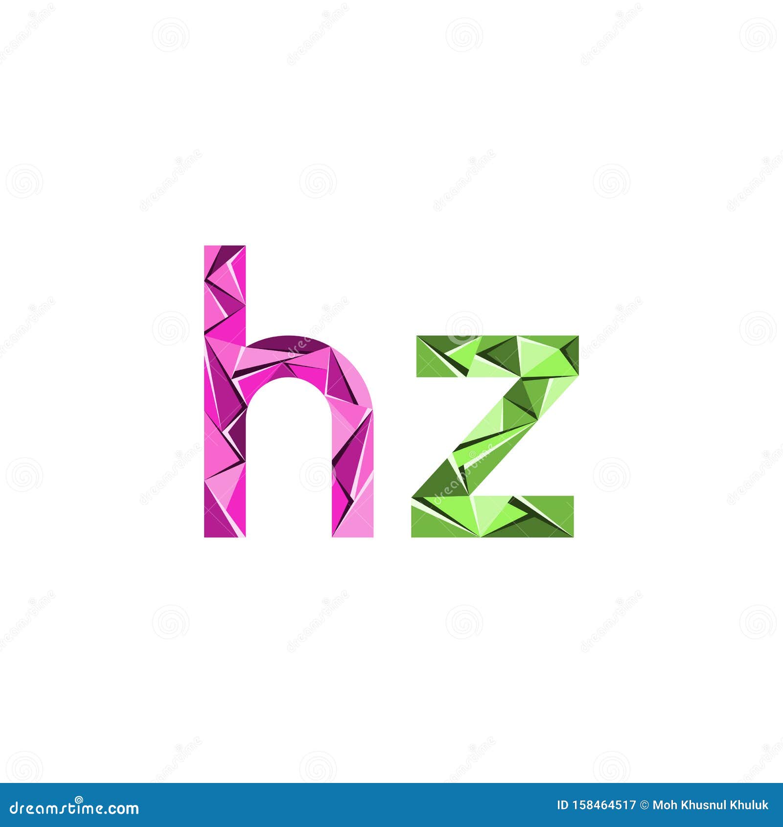 Initial Letter Hz Abstract Triangle Logo Vector Stock Vector ...