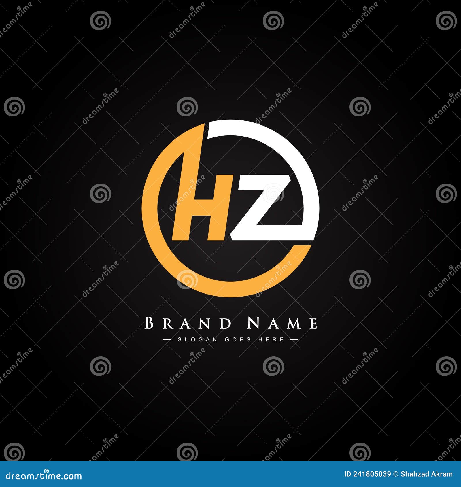 Initial Letter HZ Logo - Minimal Business Logo Stock Vector ...