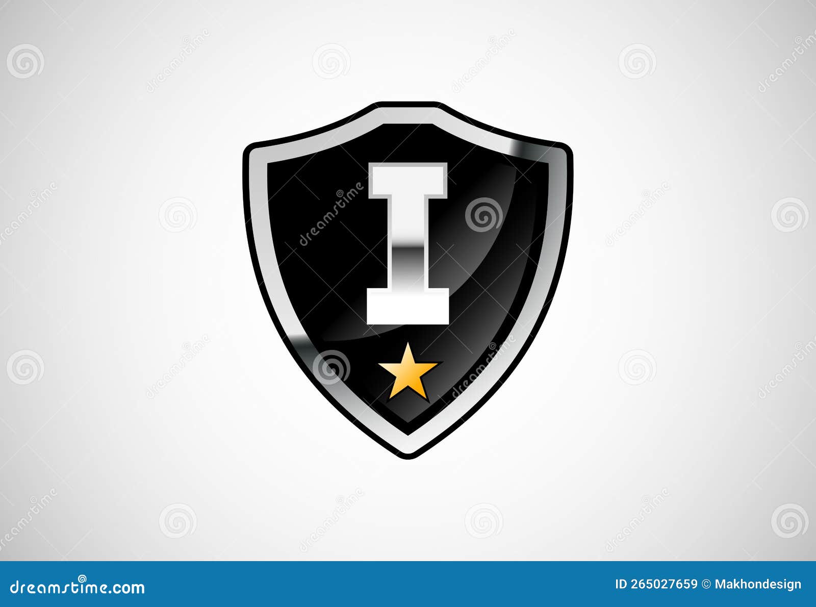 Initial Letter I with Shield Icon Logo Design Vector Illustration ...