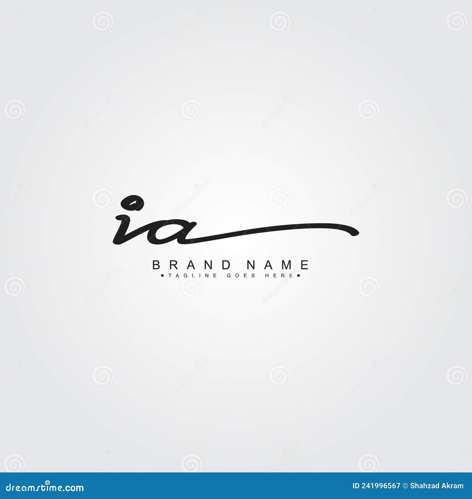 Initial Letter IA Logo - Hand Drawn Signature Logo Stock Vector ...