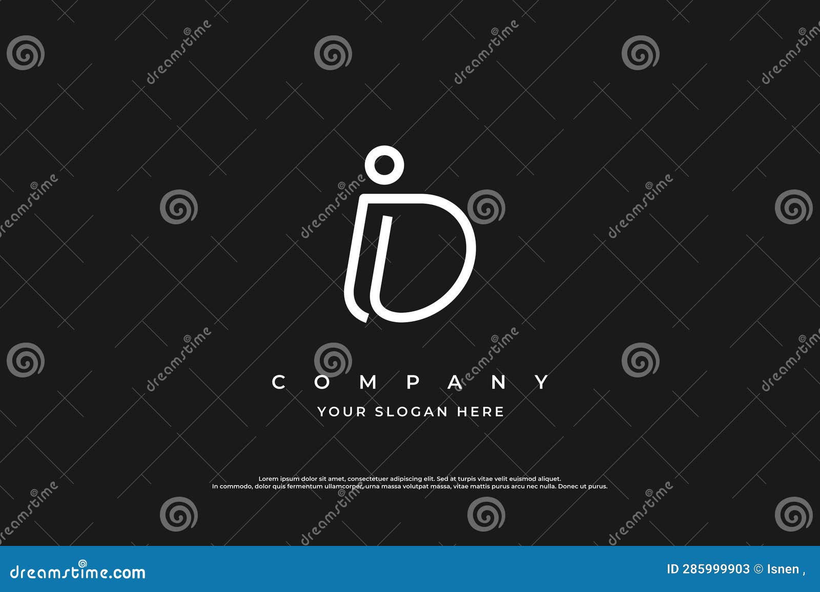 Initial Letter ID Monogram Logo Design Stock Vector - Illustration of ...