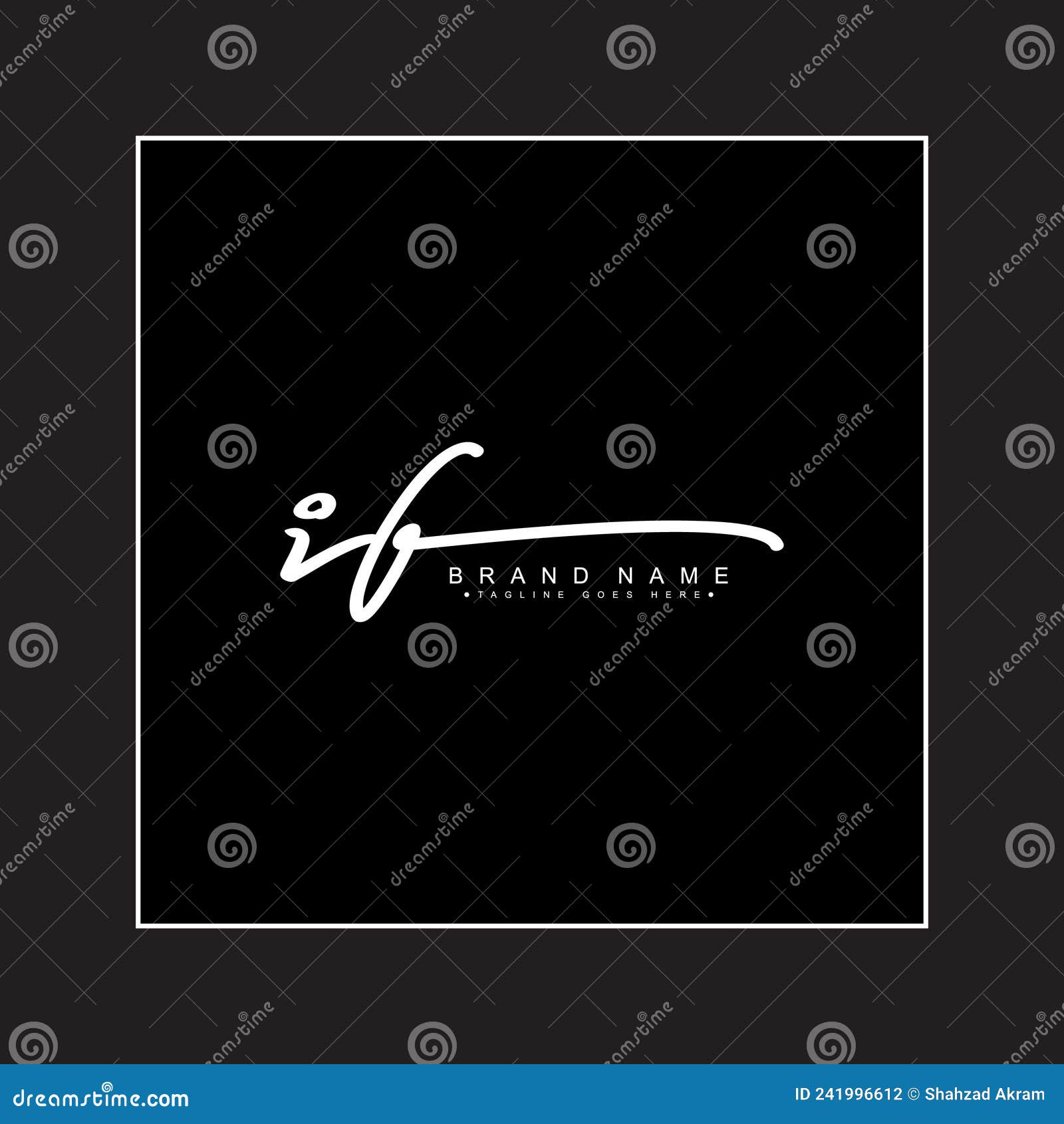 Initial Letter IF Logo - Handwritten Signature Logo Stock Vector ...