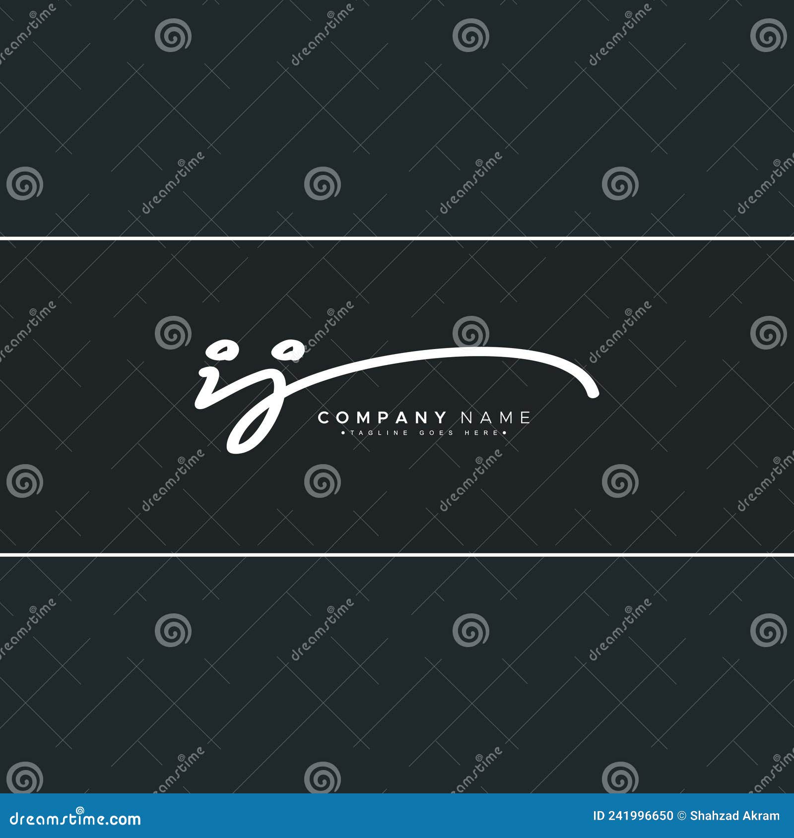 Initial Letter IJ Logo - Hand Drawn Signature Style Logo Stock Vector ...