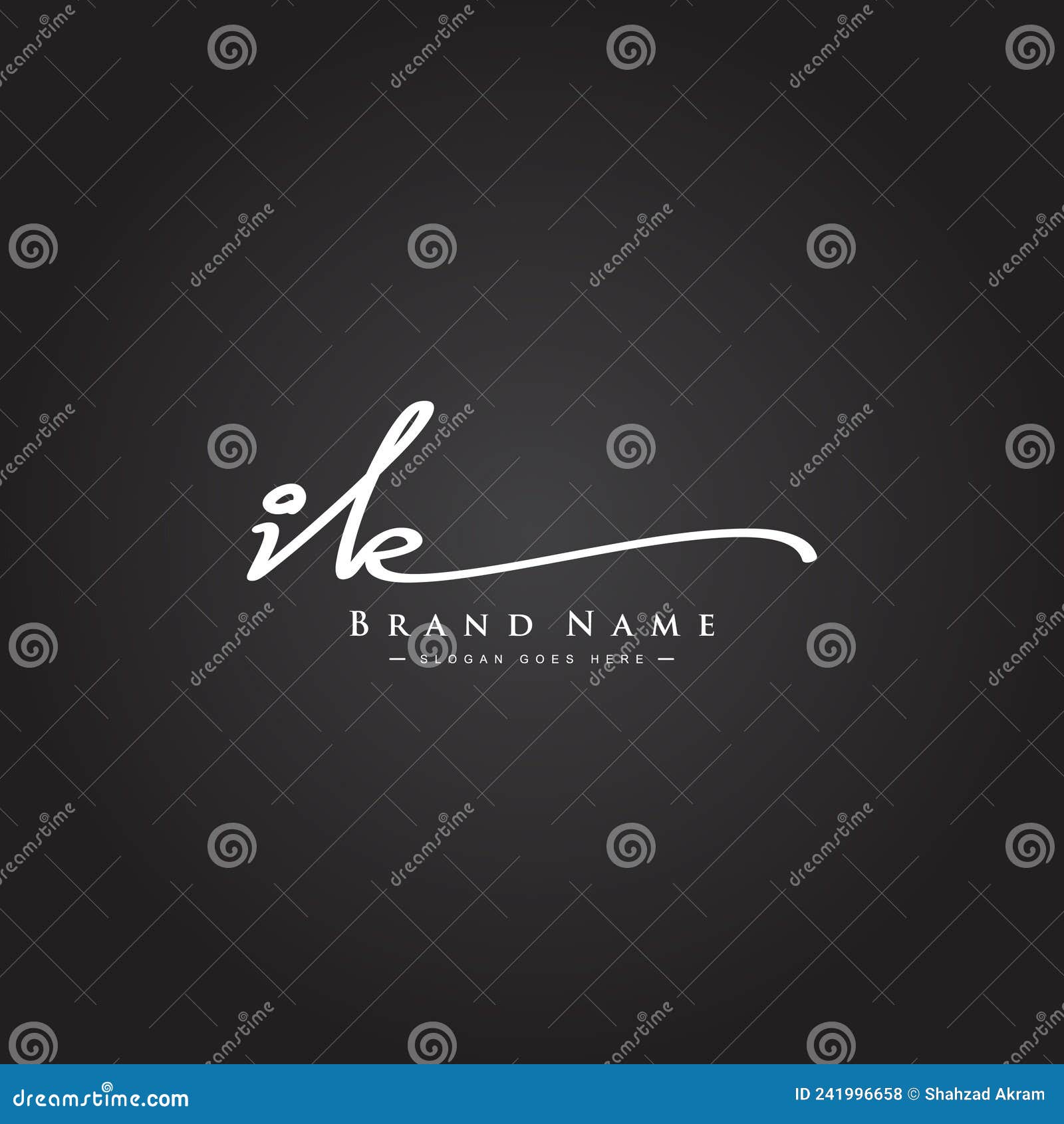 Initial Letter IK Logo - Hand Drawn Signature Style Logo Stock Vector ...