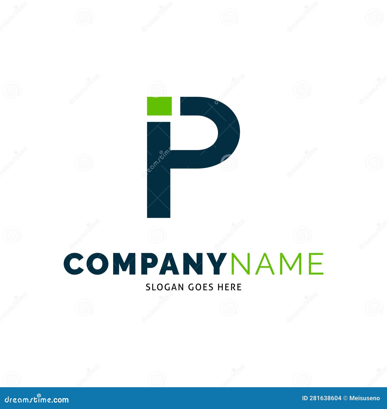 Initial Letter IP Icon Vector Logo Template Illustration Design Stock ...
