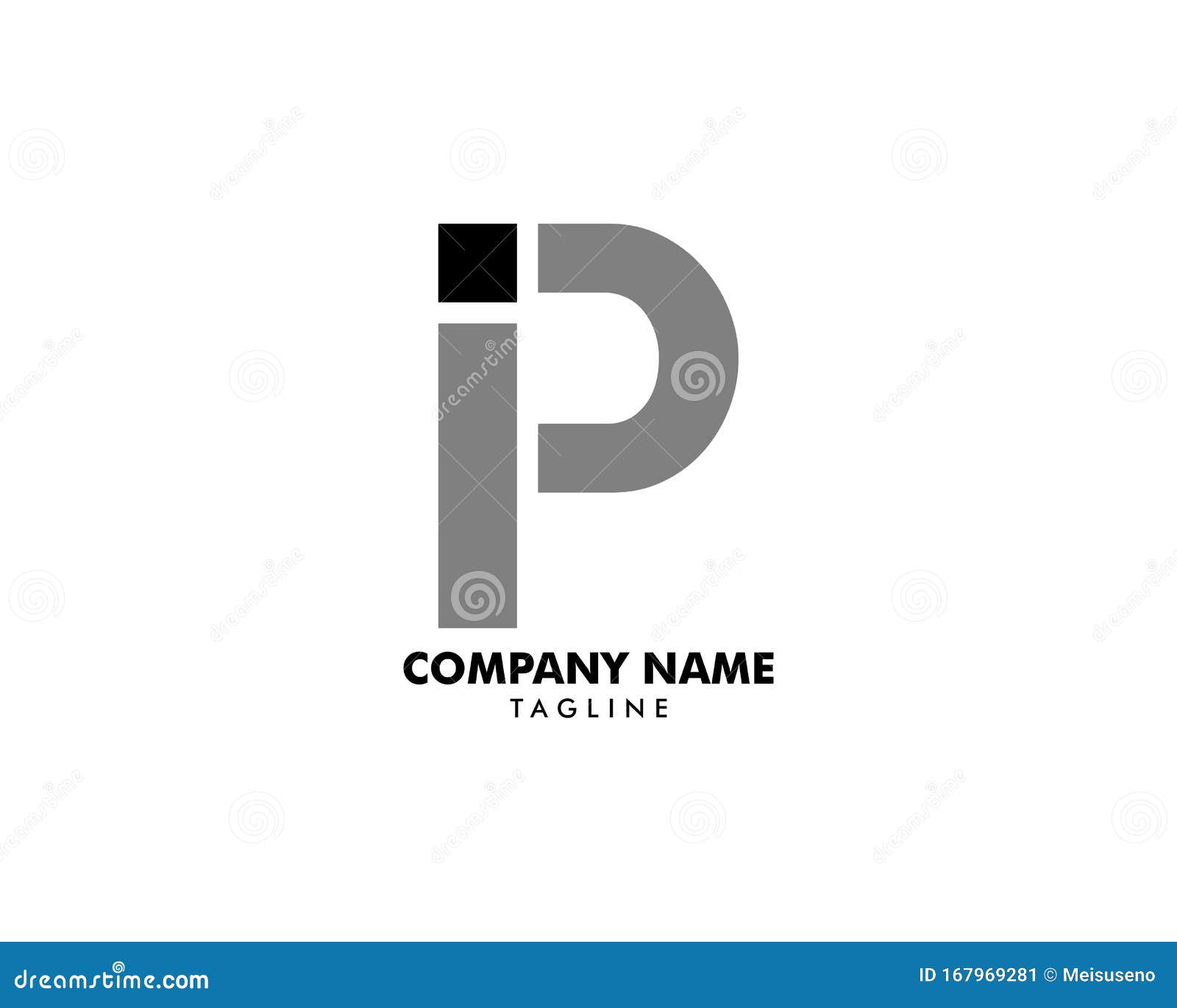 Initial Letter IP Logo Template Design Stock Vector - Illustration of ...