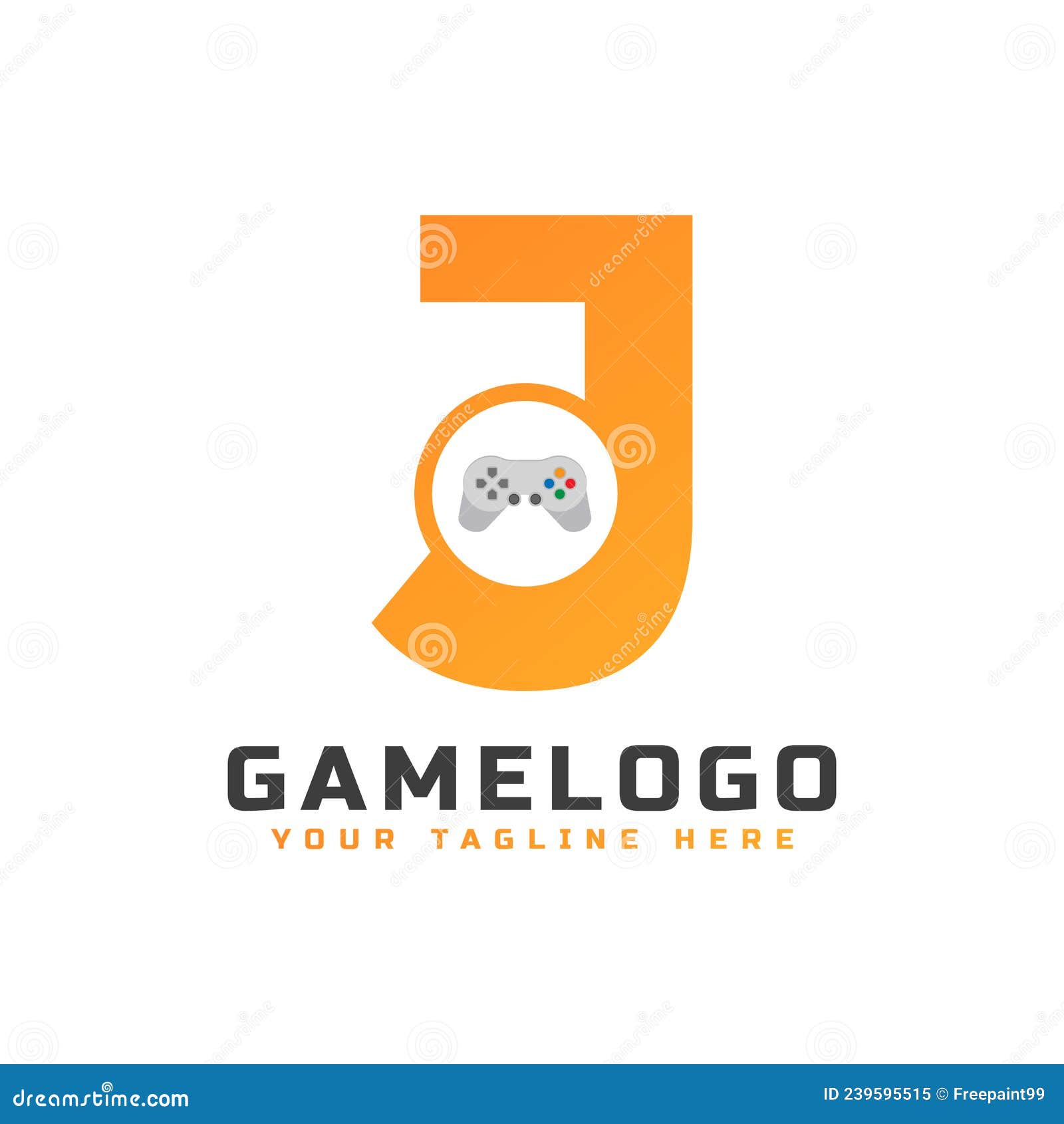 Initial Letter J with Game Console Icon and Pixel for Gaming Logo ...