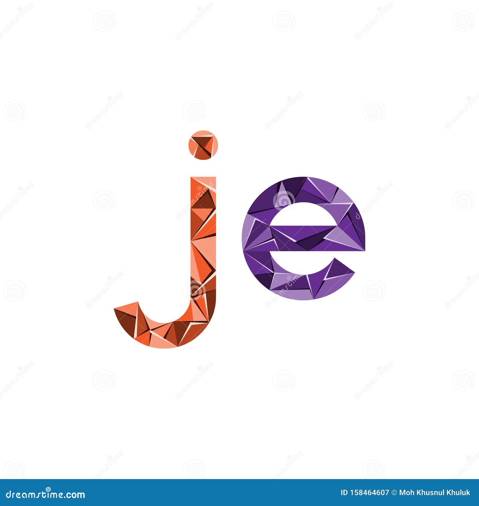Initial Letter Je Abstract Triangle Logo Vector Stock Vector ...