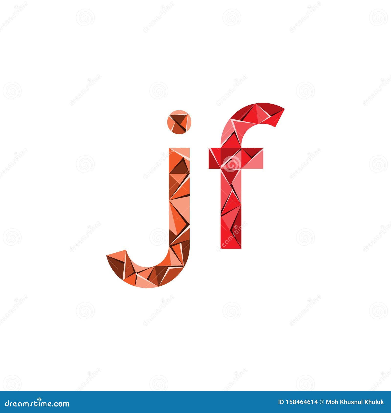 Initial Letter Jf Abstract Triangle Logo Vector Stock Vector ...