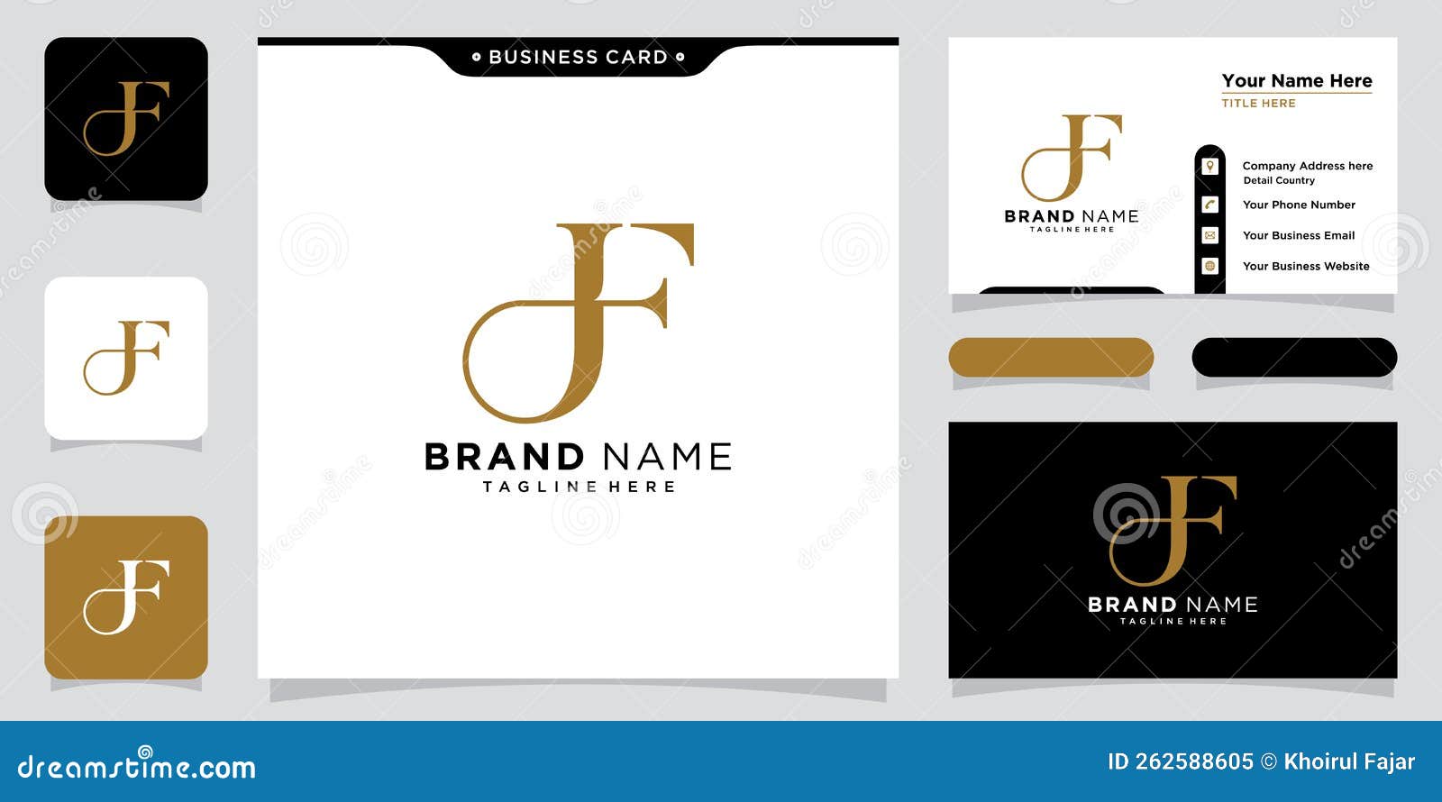 Initial Letter JF Logo Design Template Stock Vector - Illustration of ...