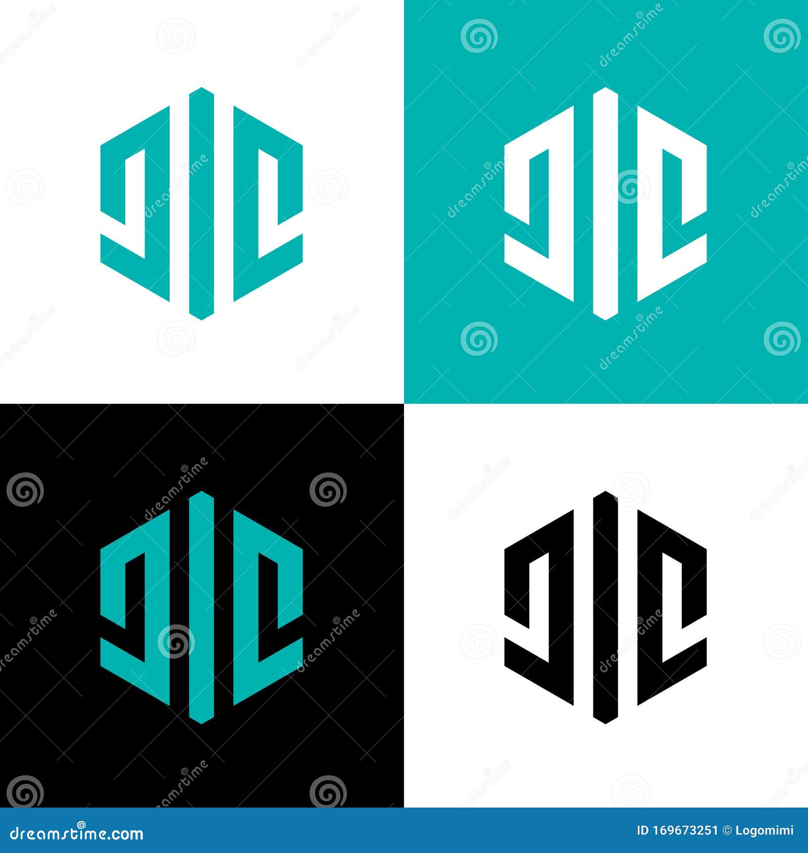 Initial Letter JIC Logo Design Template Elements, Hexagon Shape ...