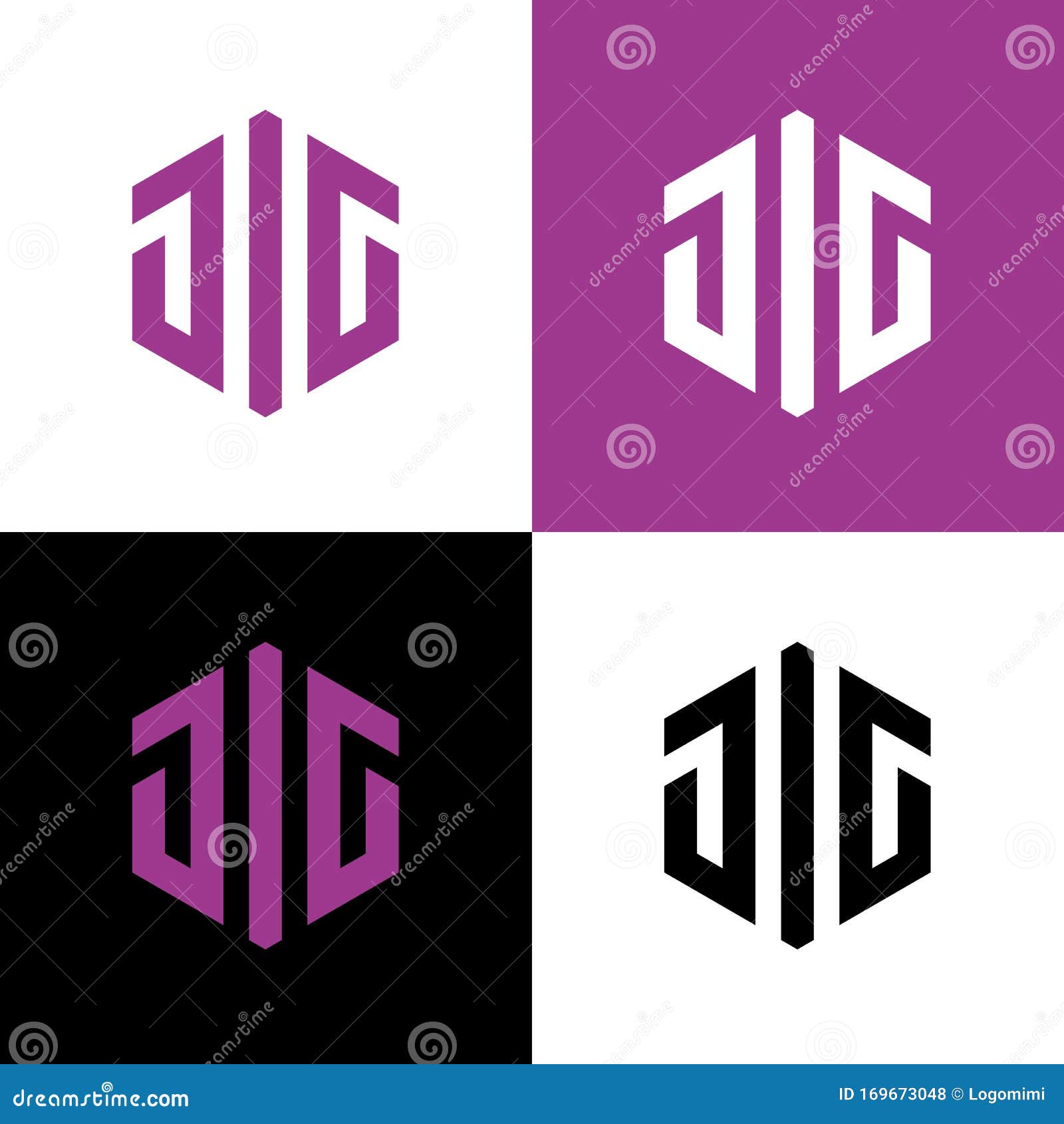 Initial Letter JIG Logo Template, Hexagon Shape Logo Design - Vector ...