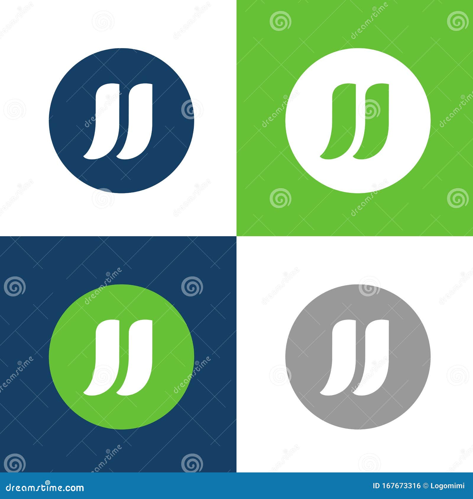 Initial Letter JJ Logo Icon, Inside Circle Shape - Vector Stock Vector ...