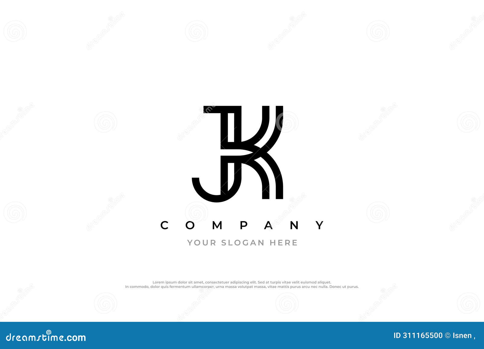 Initial Letter JK Logo Design Vector Illustration | CartoonDealer.com ...