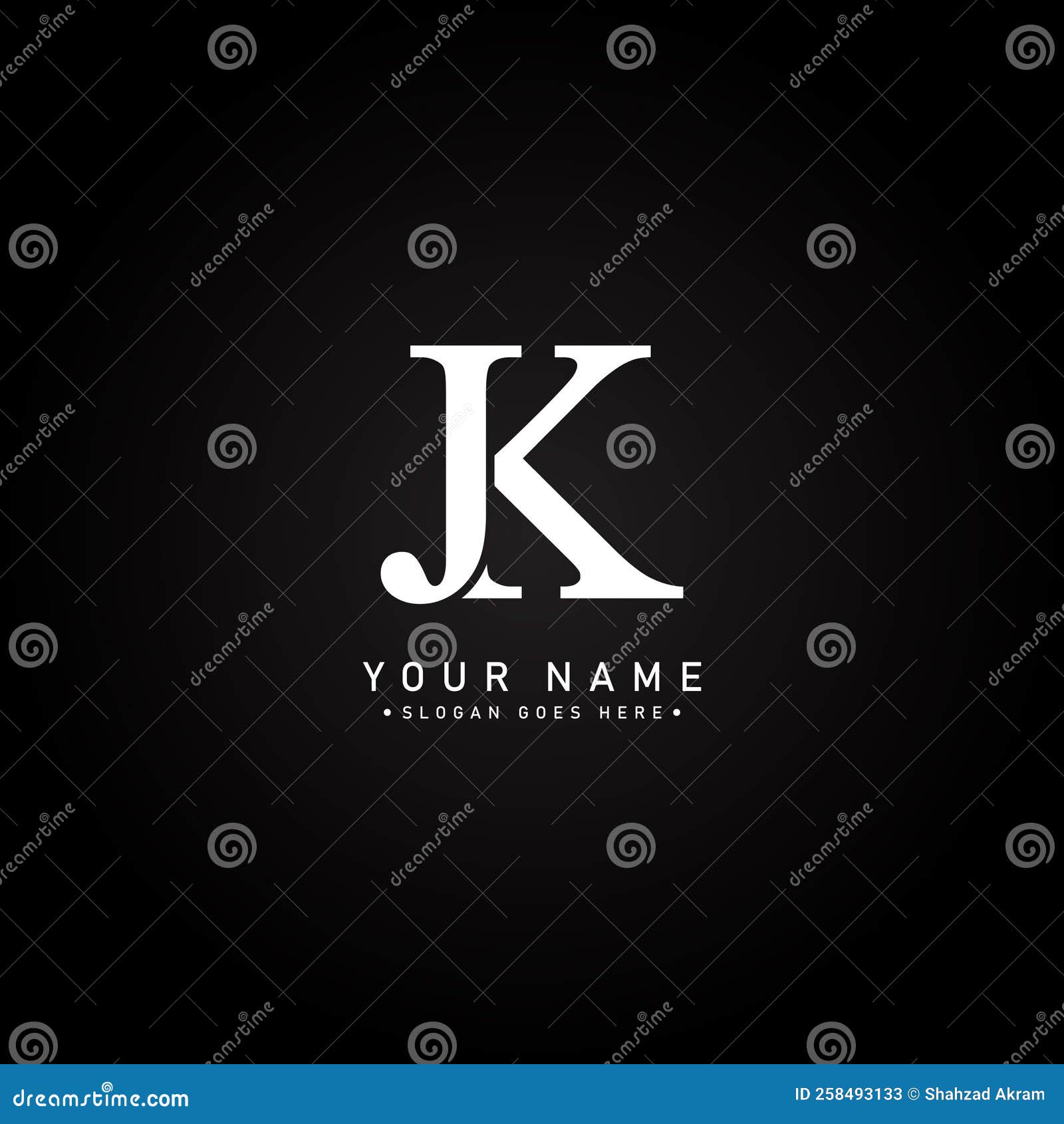Initial Letter JK Logo - Minimal Monogram Logo for Alphabet J and K ...