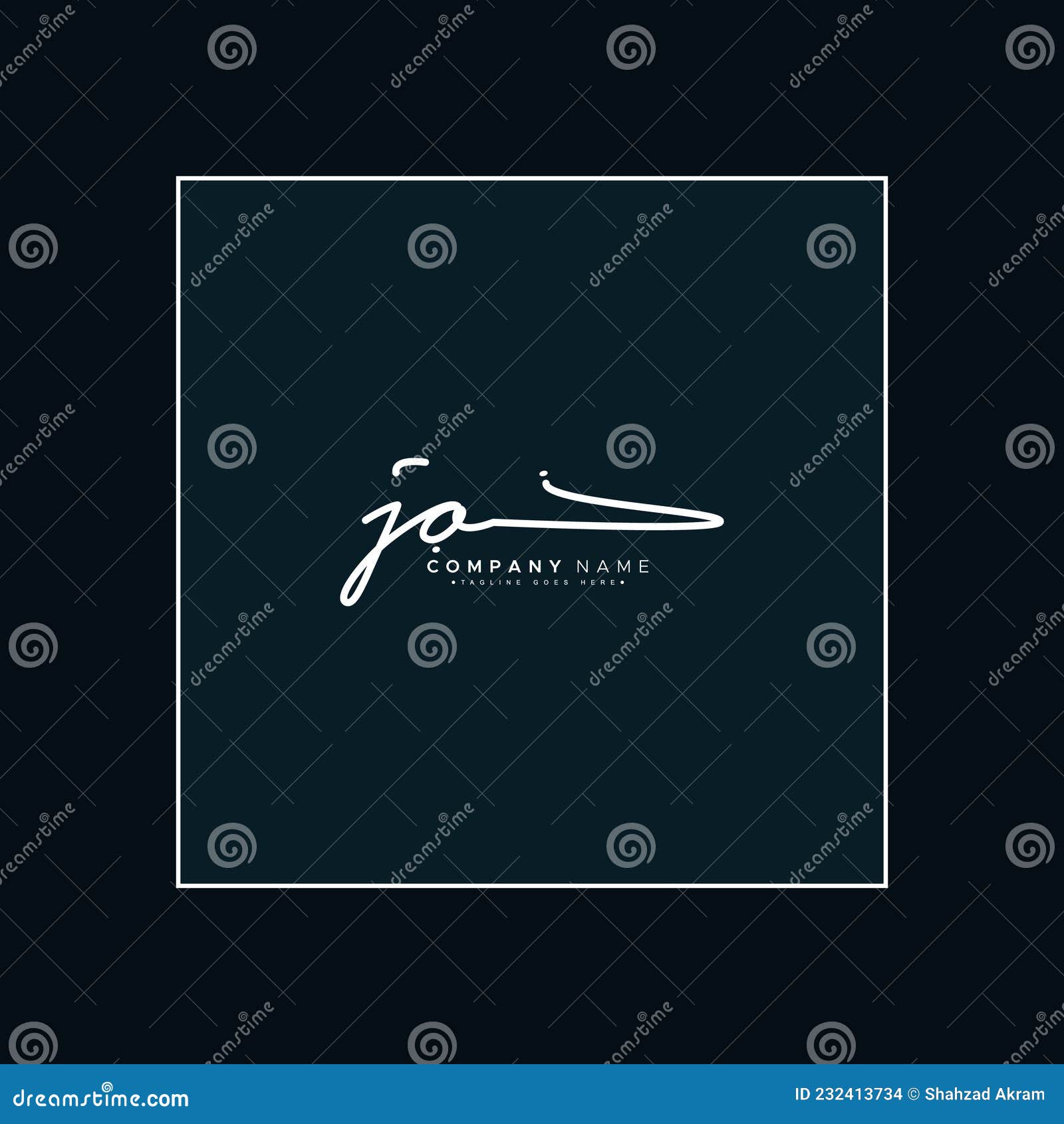 Initial Letter JO Logo - Handwritten Signature Style Logo Vector ...