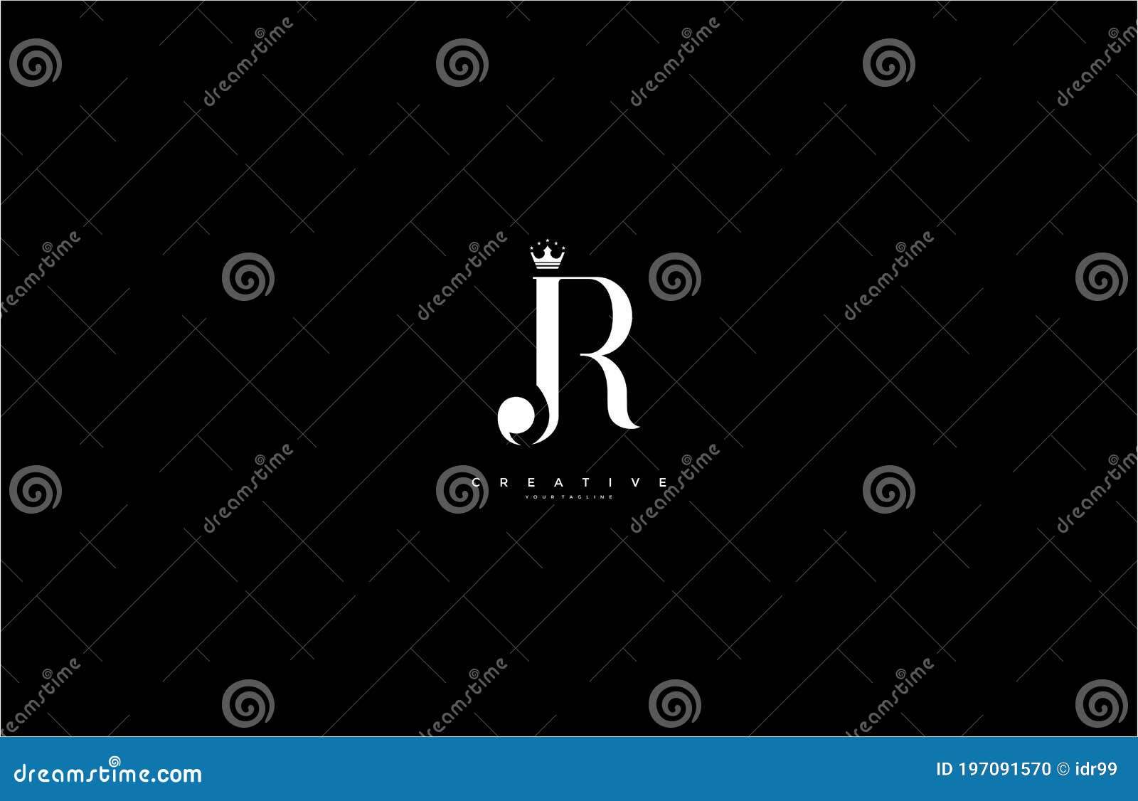 Initial Letter JR Monogram with Crown Logotype Stock Illustration ...