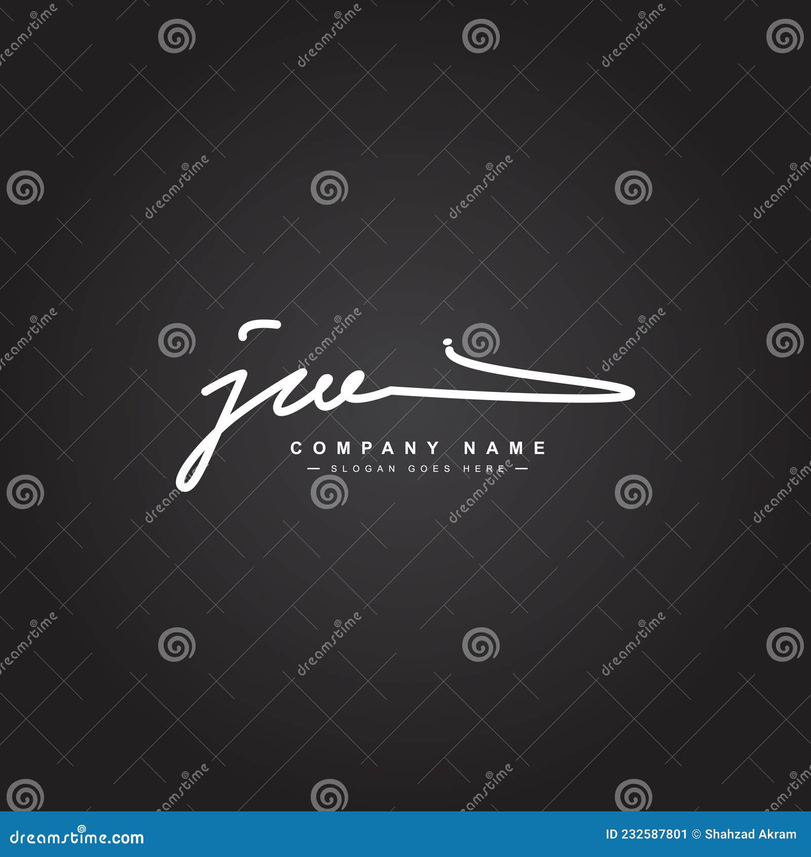 Initial Letter JW Logo - Handwritten Signature Logo Cartoon Vector ...