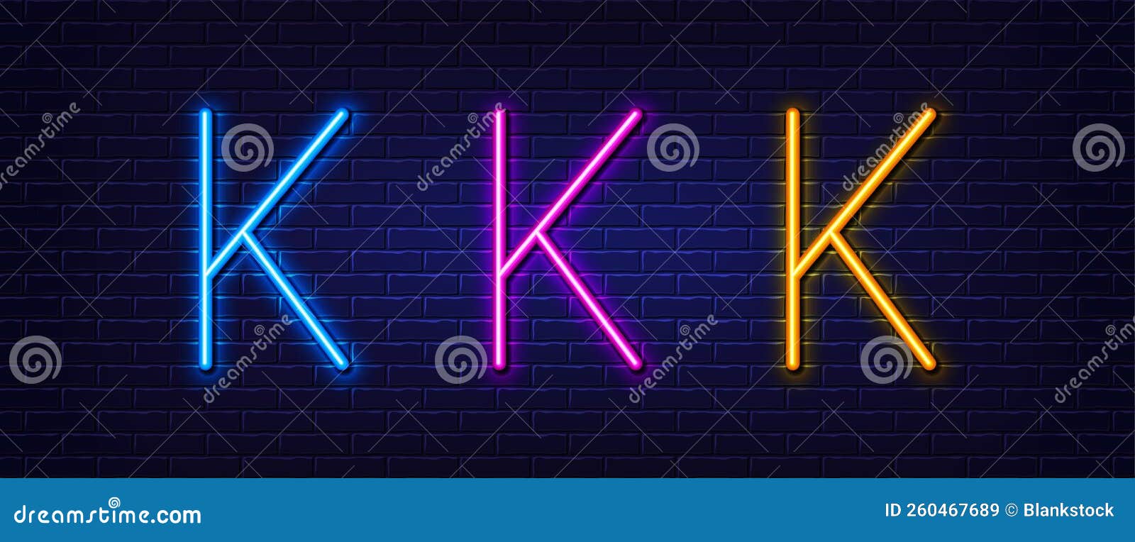 Initial Letter K Icon. Line Typography Character Sign. Neon Light Line ...