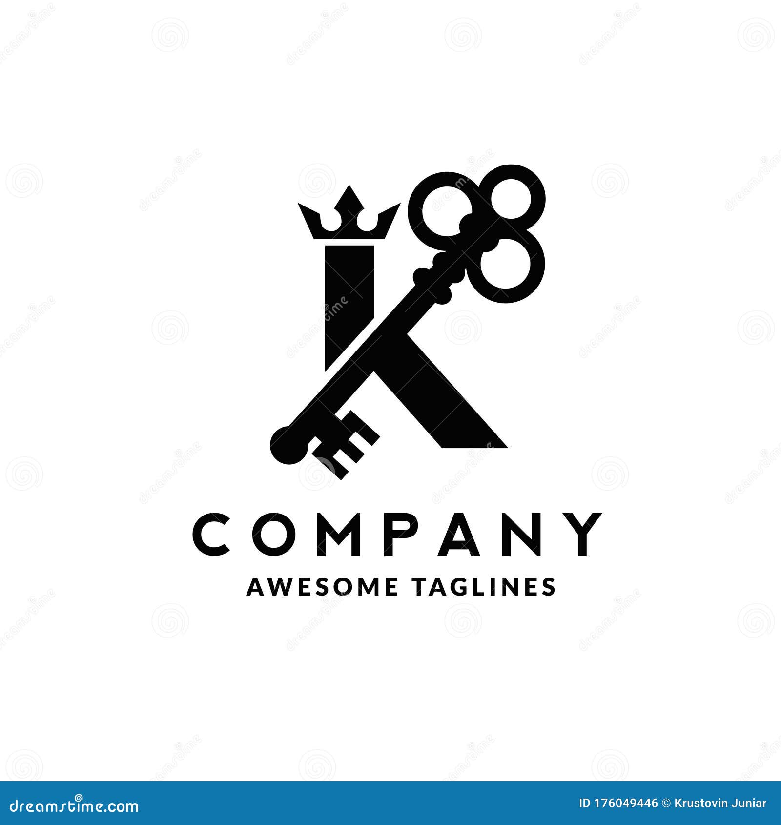 Initial Letter K and Key Monogram Color Logo Stock Vector ...
