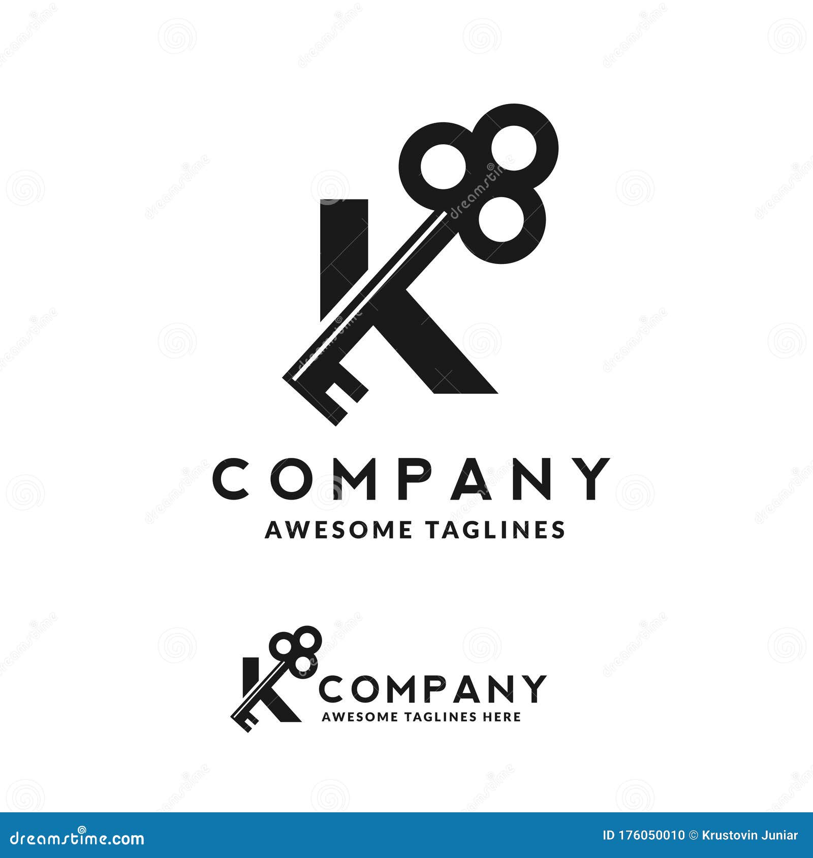 Initial Letter K and Key Monogram Color Logo Stock Vector ...