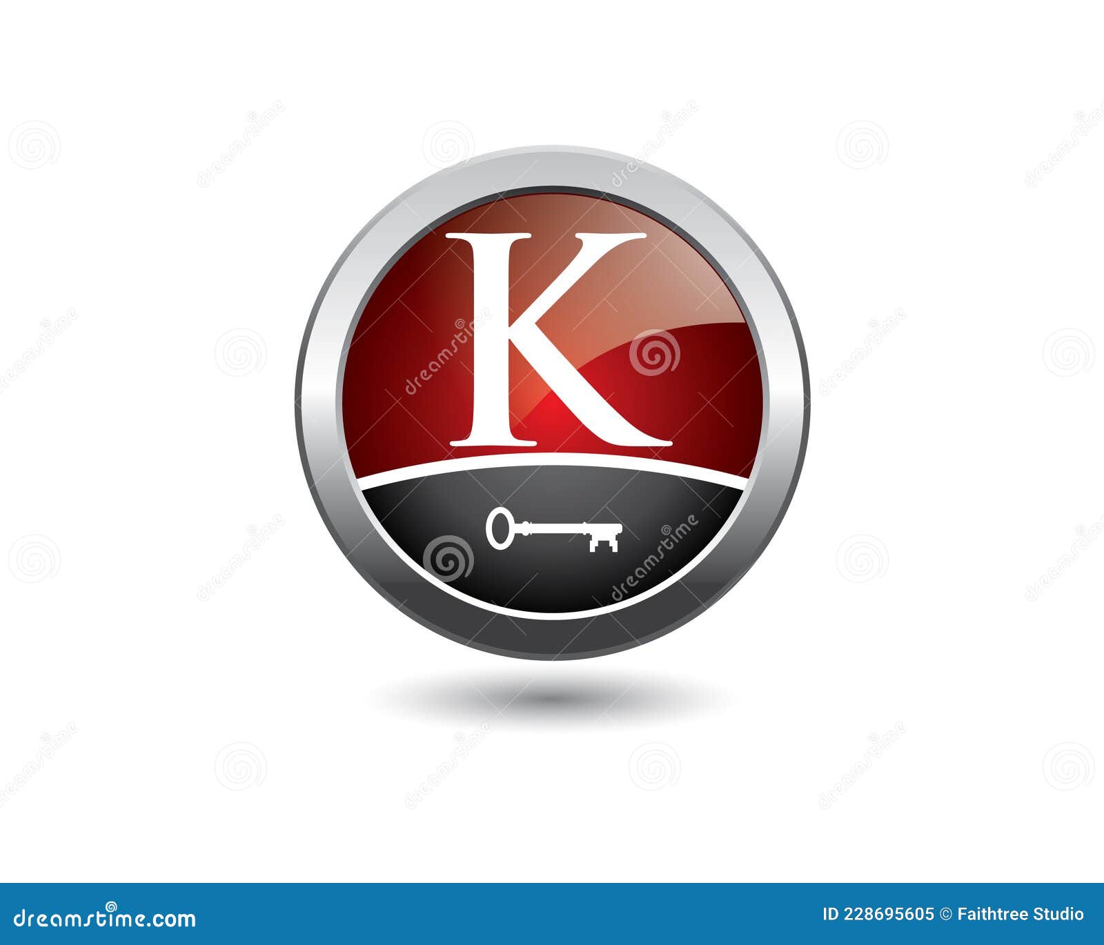 Initial Letter K with Key Underneath Stock Vector - Illustration of ...