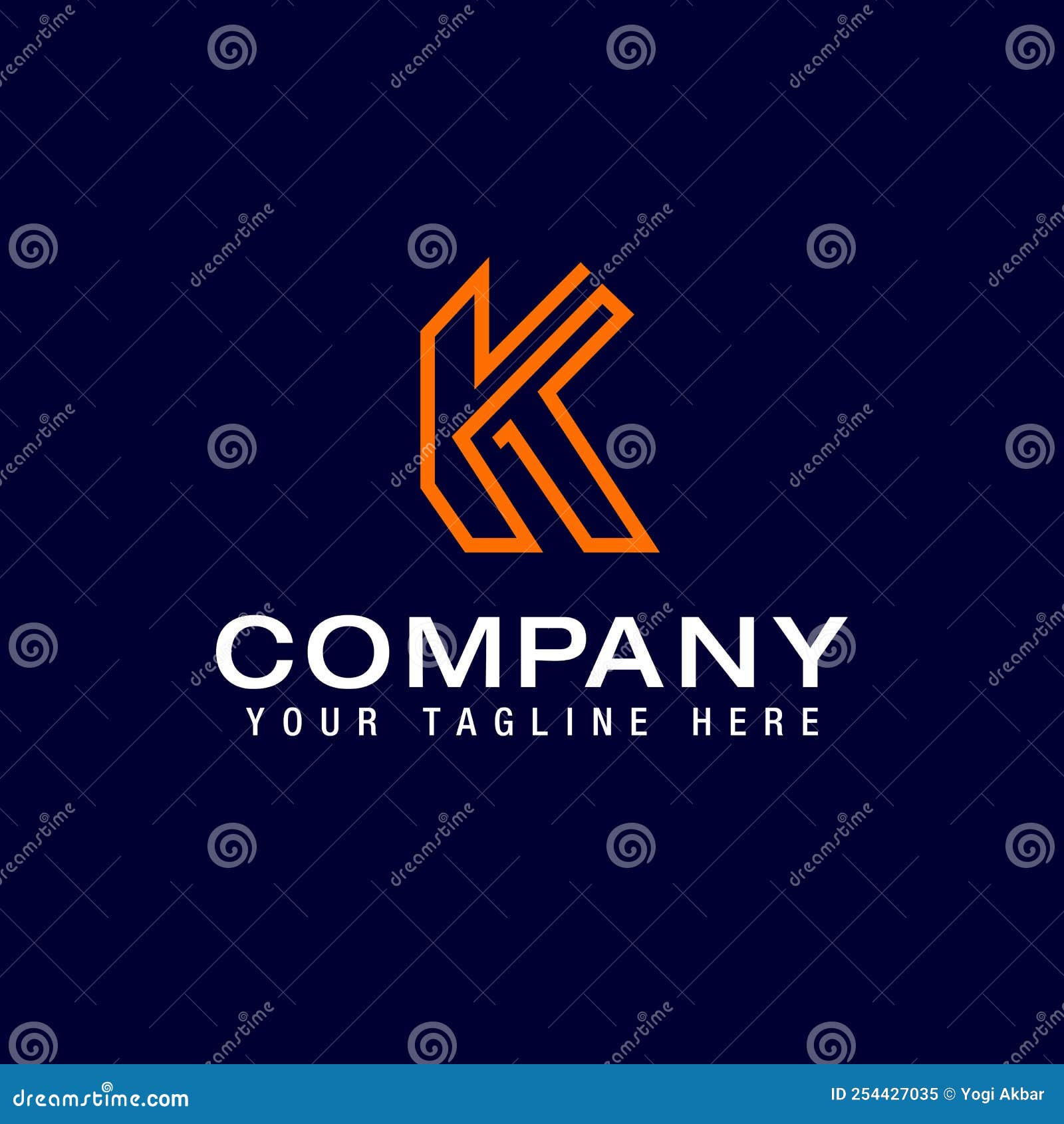 Initial Letter K Logo Line Design Template Elements Stock Vector ...