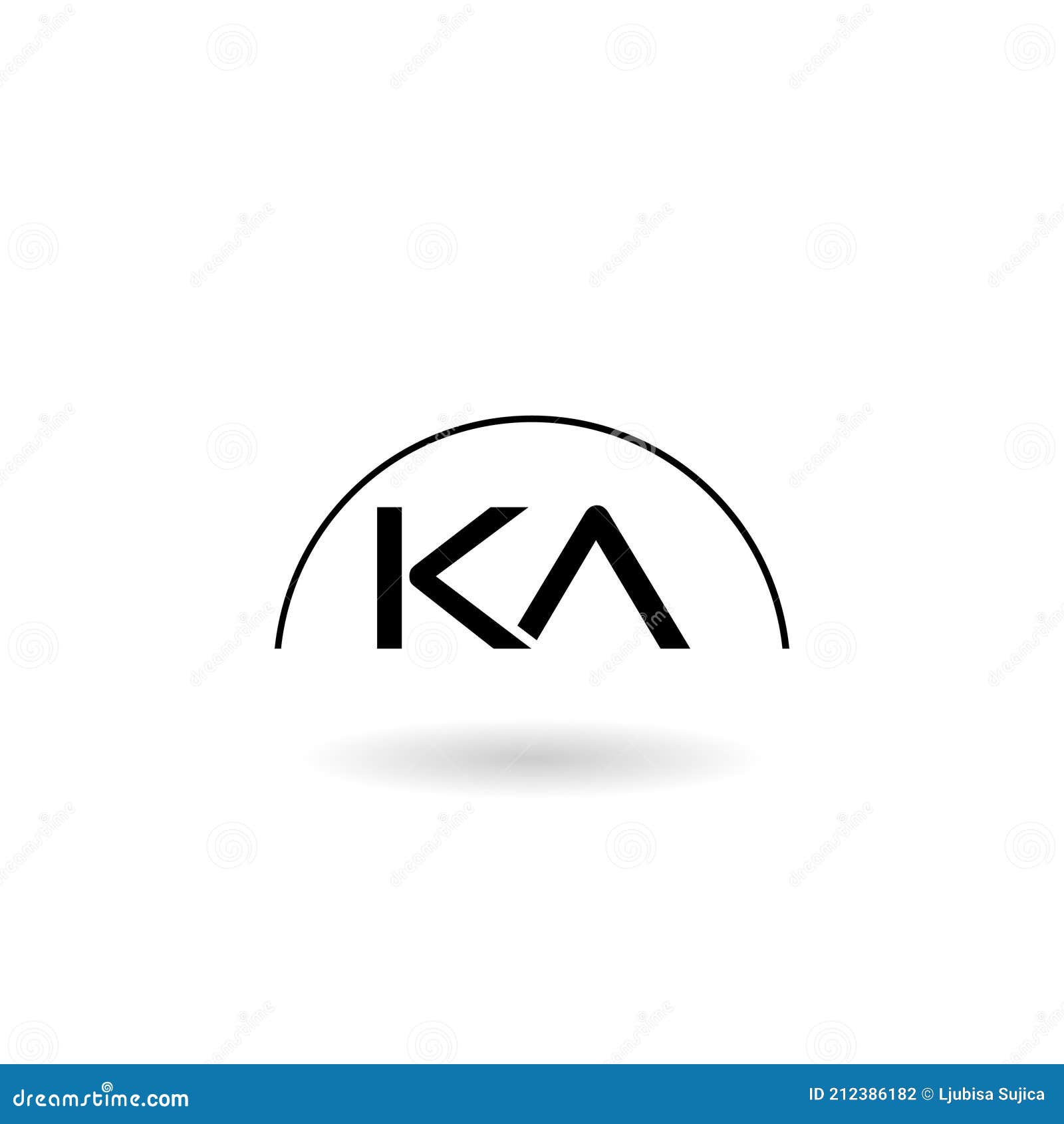 Initial Letter KA Logo with Shadow Stock Vector - Illustration of ...