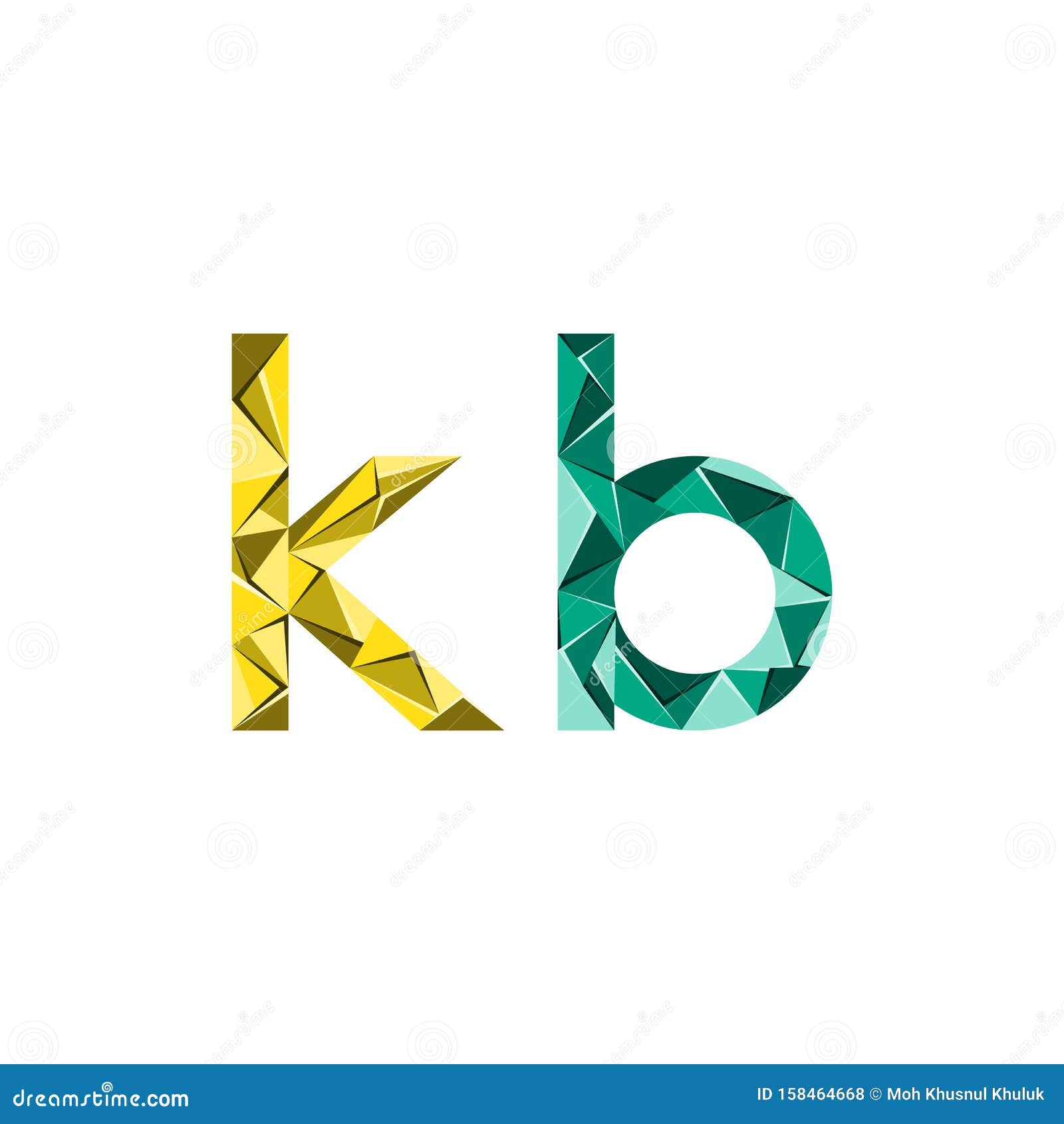 Initial Letter Kb Abstract Triangle Logo Vector Stock Vector ...