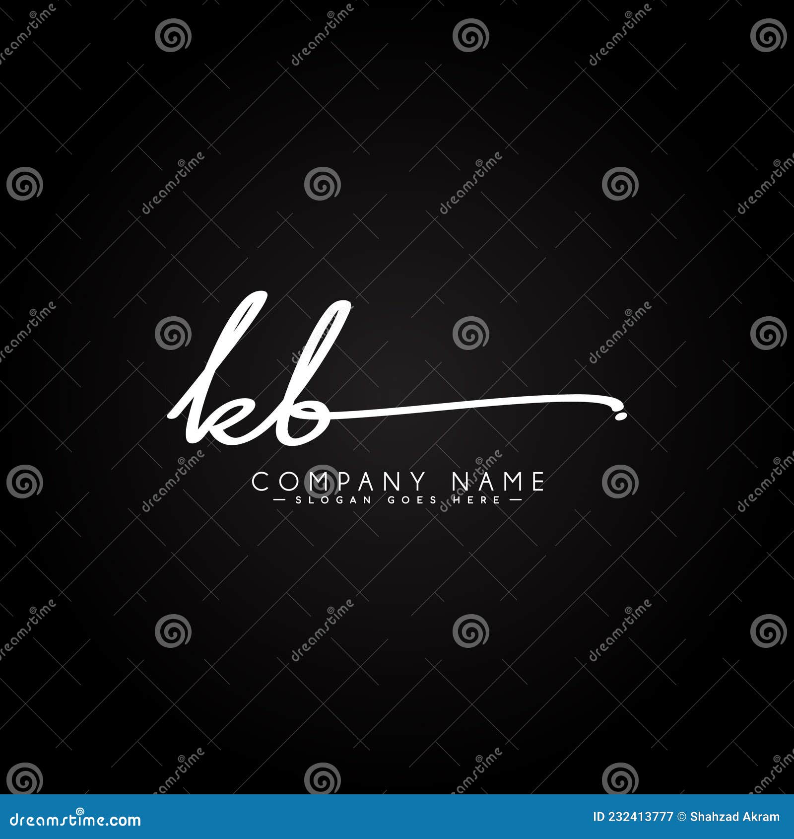 Initial Letter KB Logo - Hand Drawn Signature Logo Stock Vector ...